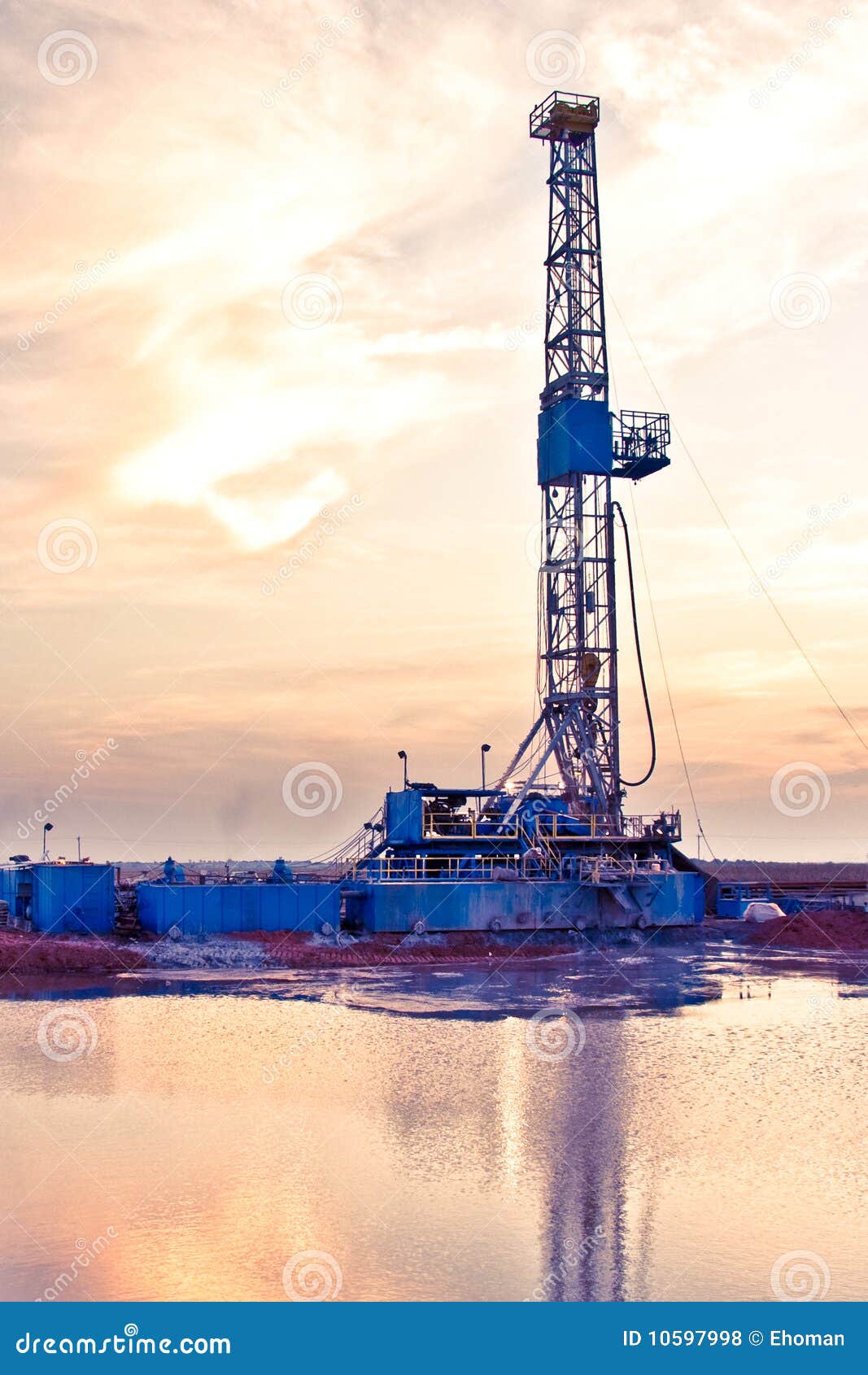 Oil Drilling Rig stock photo. Image of sunset, scenic - 10597998