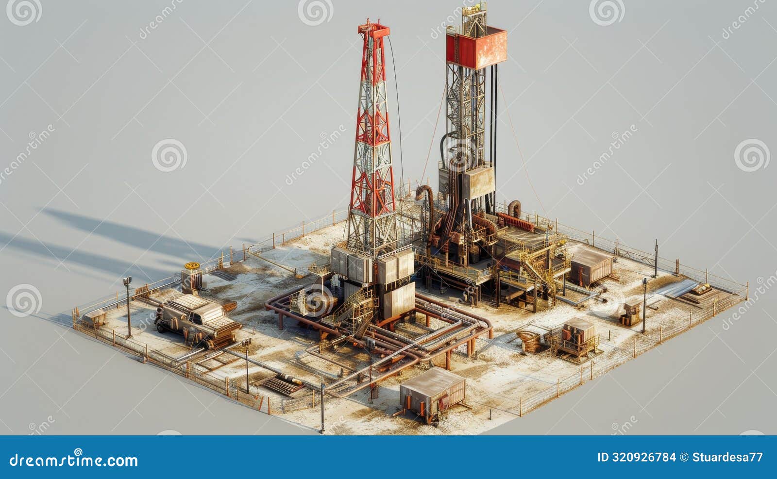Oil Drilling Rig in Desert Environment Stock Photo - Image of generated ...