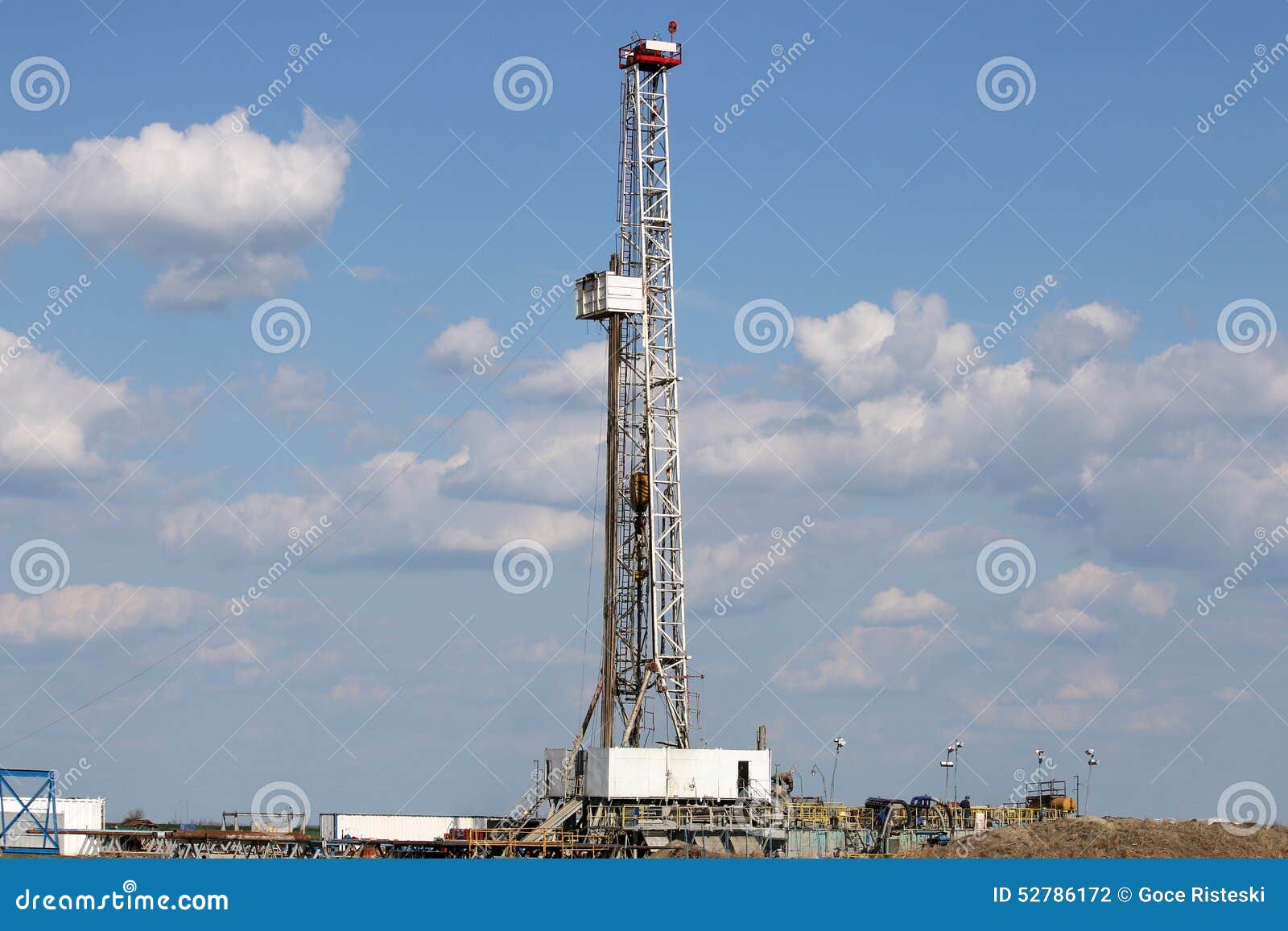 Oil drilling rig on field stock photo. Image of petroleum - 52786172