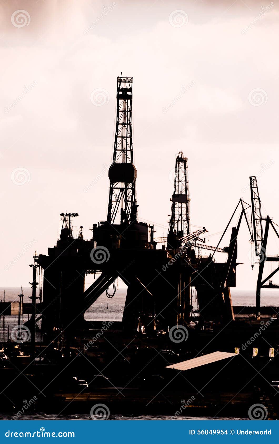 Oil Drilling Rig Silhouette Stock Photo - Image of barrel, energy: 56049954