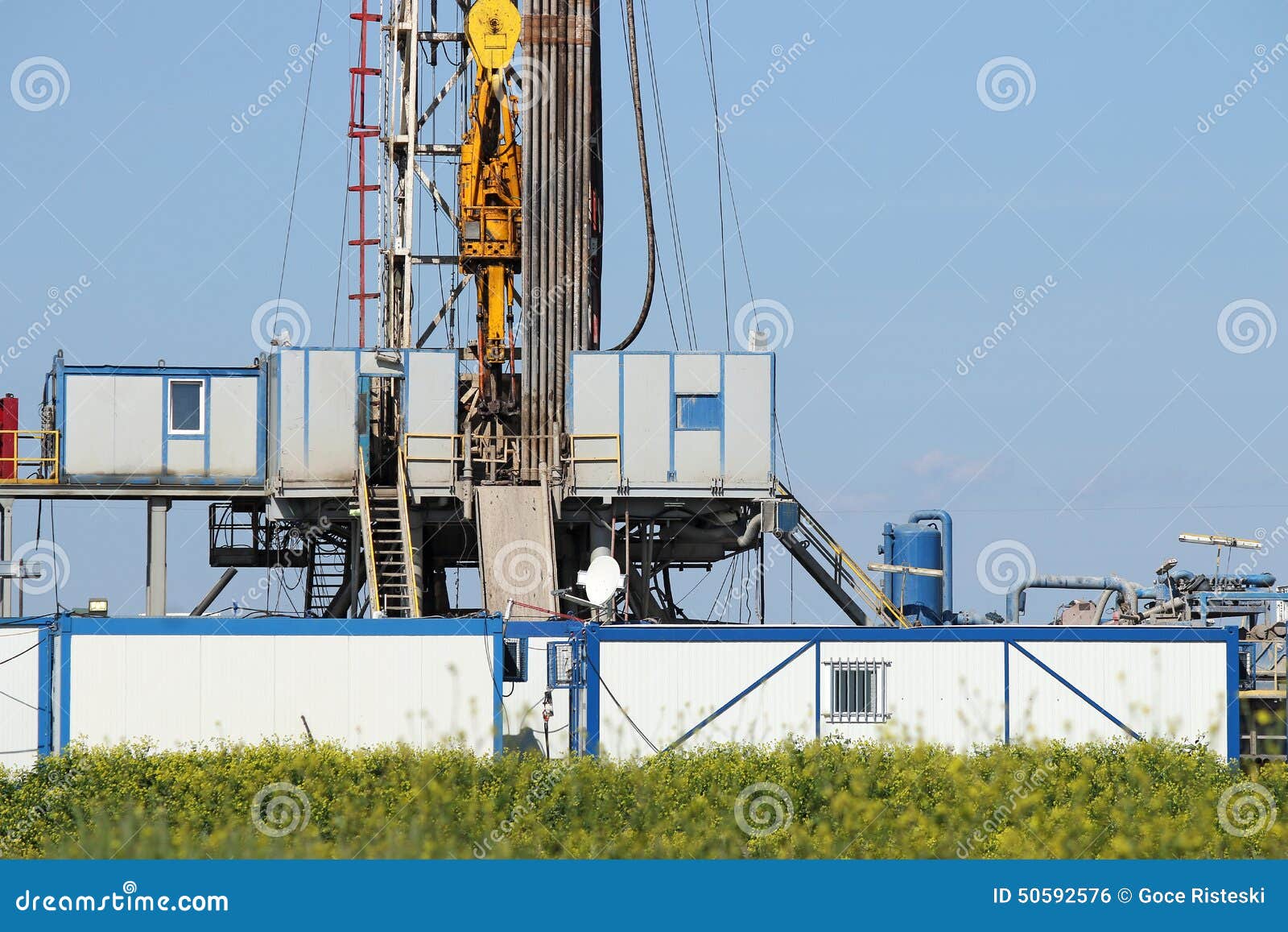 Oil Drilling Rig with Top Drive System Stock Photo - Image of oilfield ...