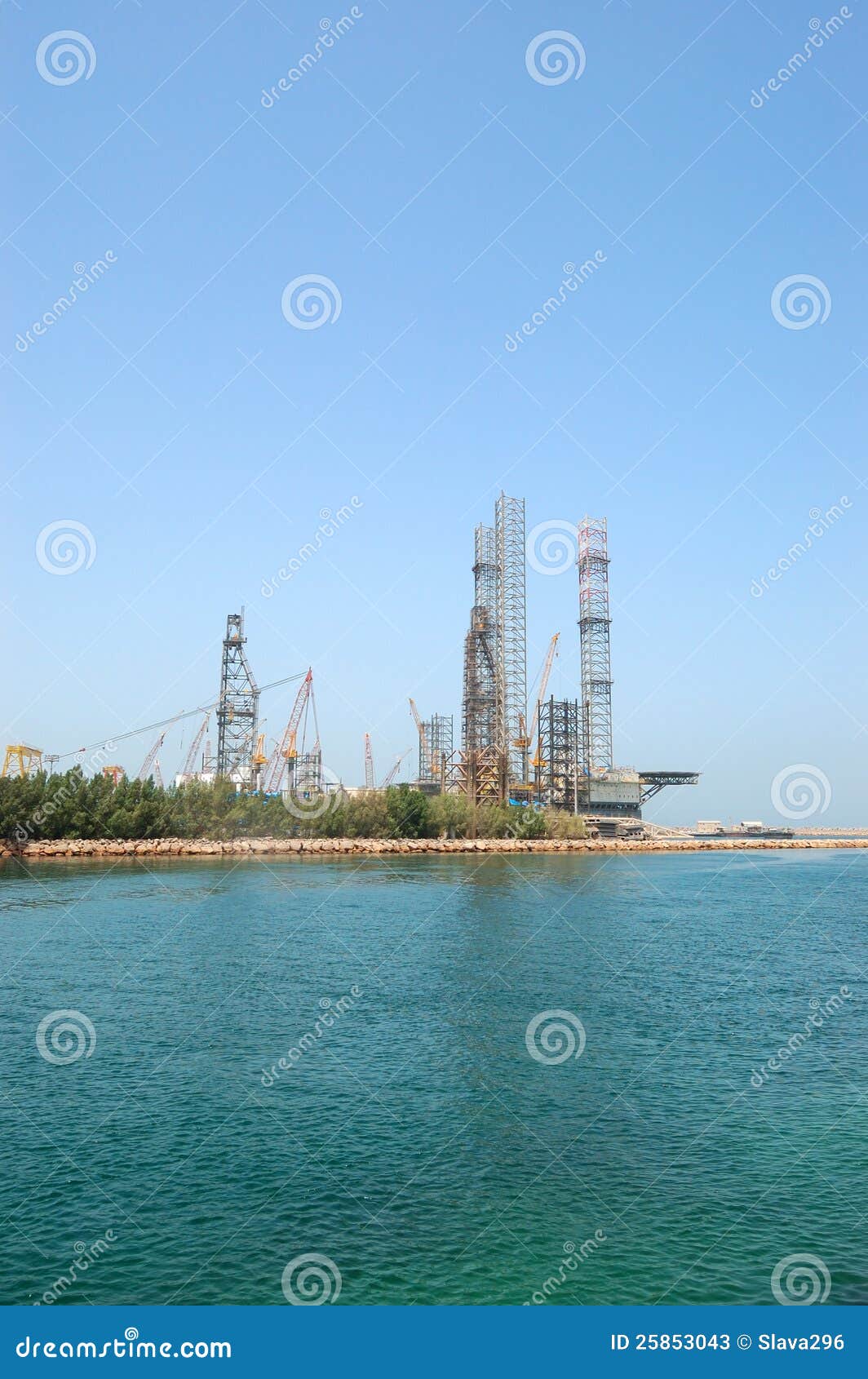 Oil Drilling Site at the Shore Stock Image - Image of pump, persian ...