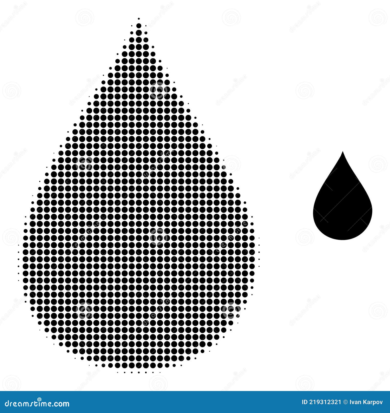 Oil Drop Halftone Dot Icon stock vector. Illustration of gasoline ...