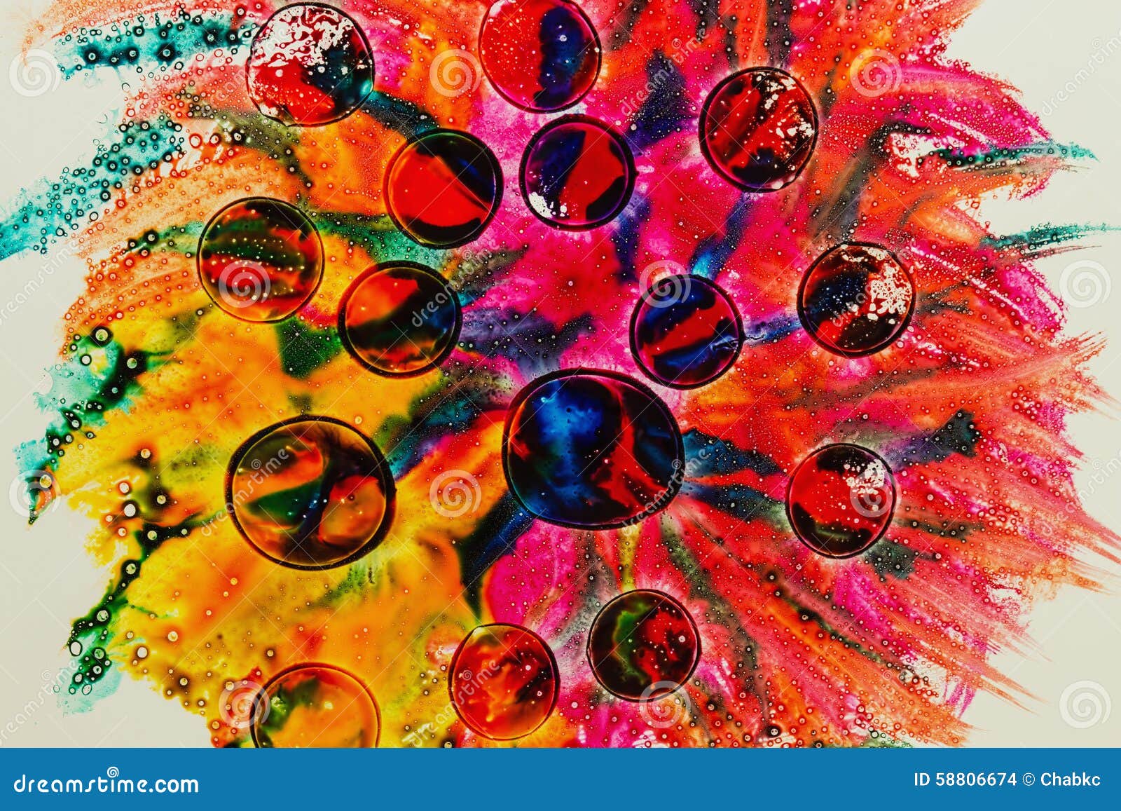 Oil drops on color stock photo. Image of abstract, flow - 58806674