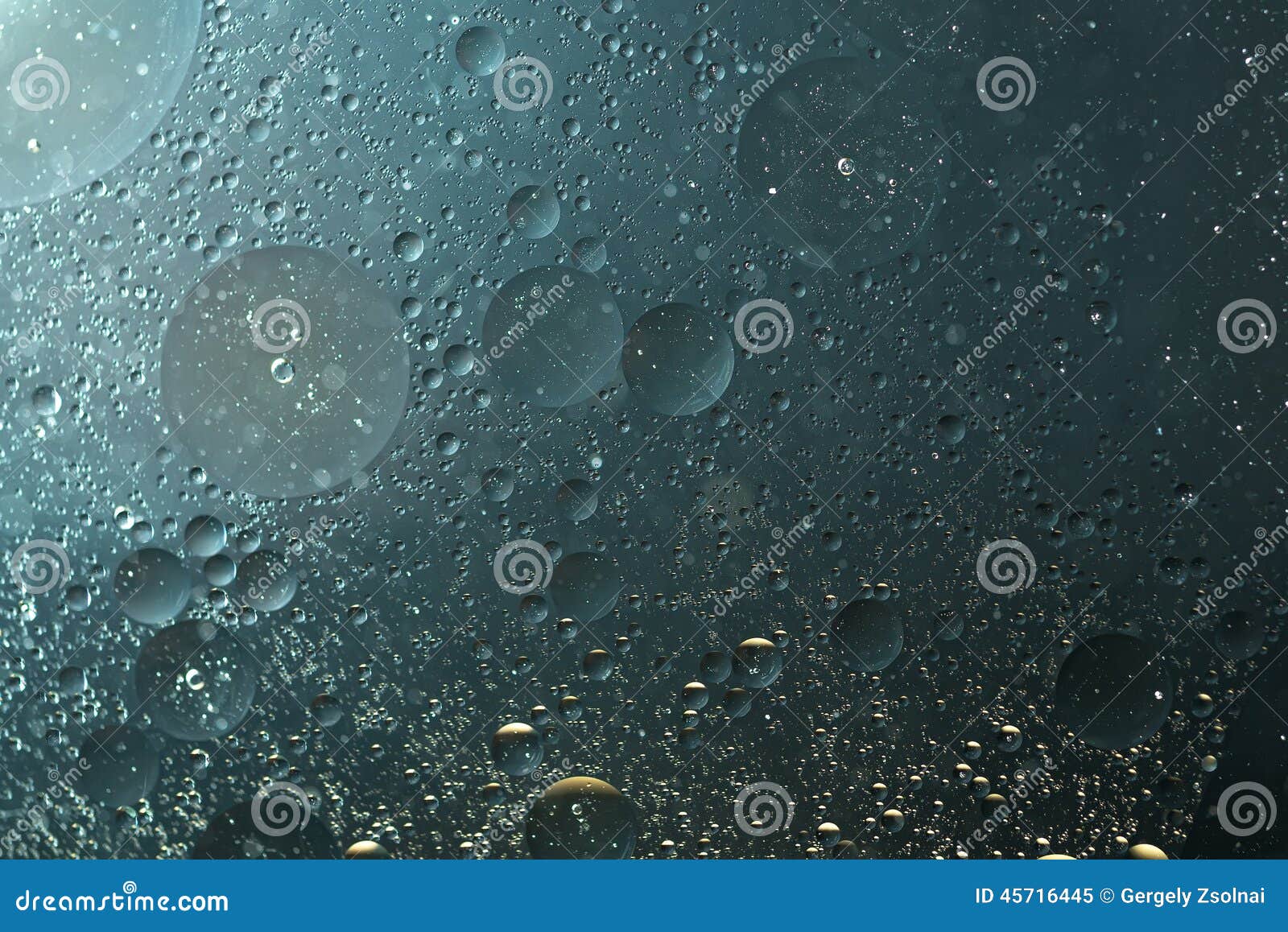 Oil Drops Grayish Blue, in the Water -abstract Background Stock Image ...