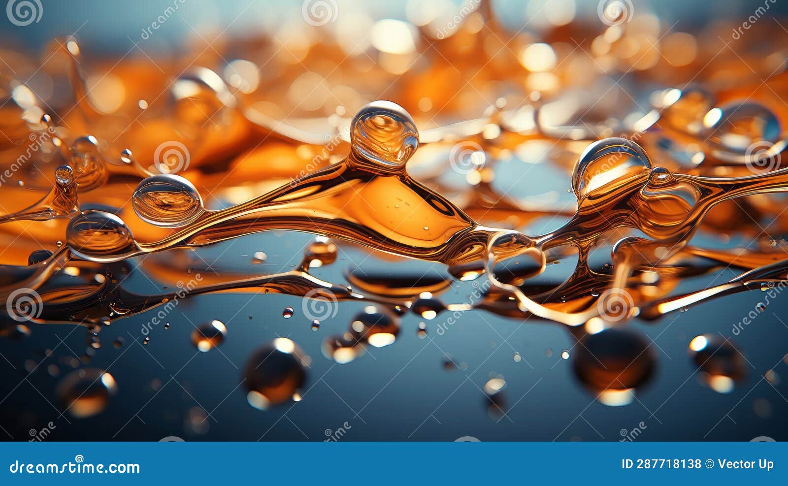 Oil Drops Serum Droplet Skincare Gold Drops Looks Realistic On ...