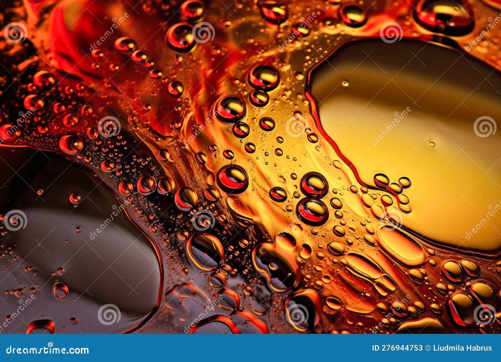 Oil Drops on Water Surface. Abstract Colorful Background with Oil ...