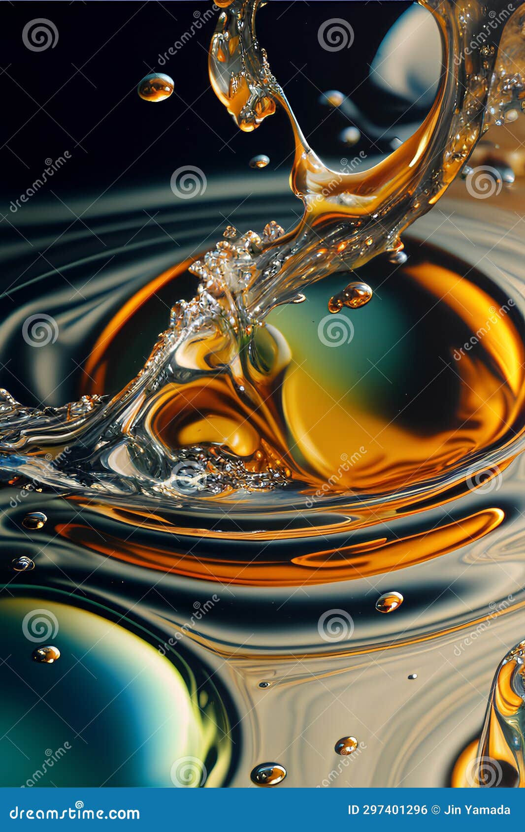 Oil Drops on Water Surface Macro Close-up Abstract Background for ...