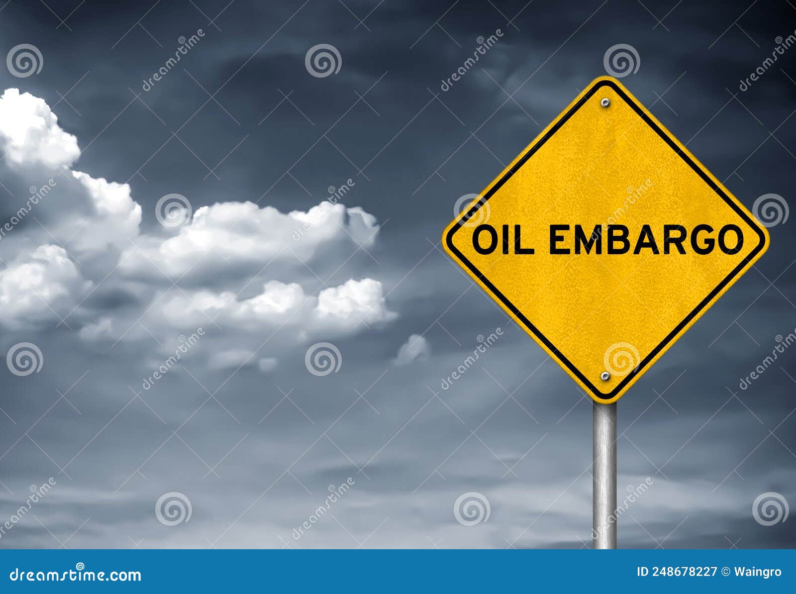Oil Embargo - Road Sign Warning Stock Image - Image of tariffs, energy ...