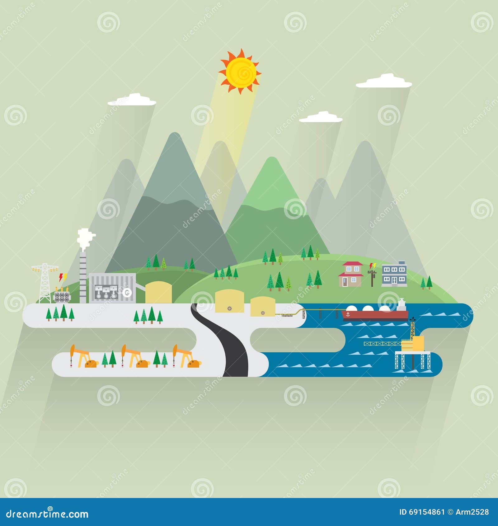 Oil energy stock vector. Illustration of shipping, heat - 69154861