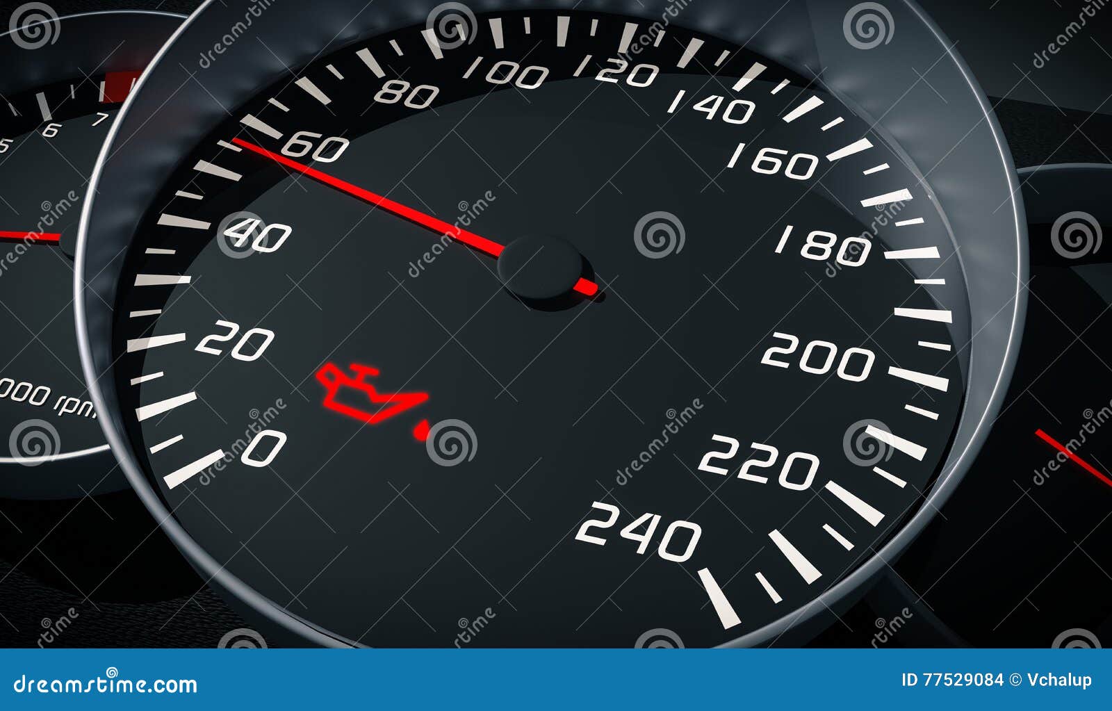 Oil and Engine Malfunction Warning Light Control in Car Dashboard ...