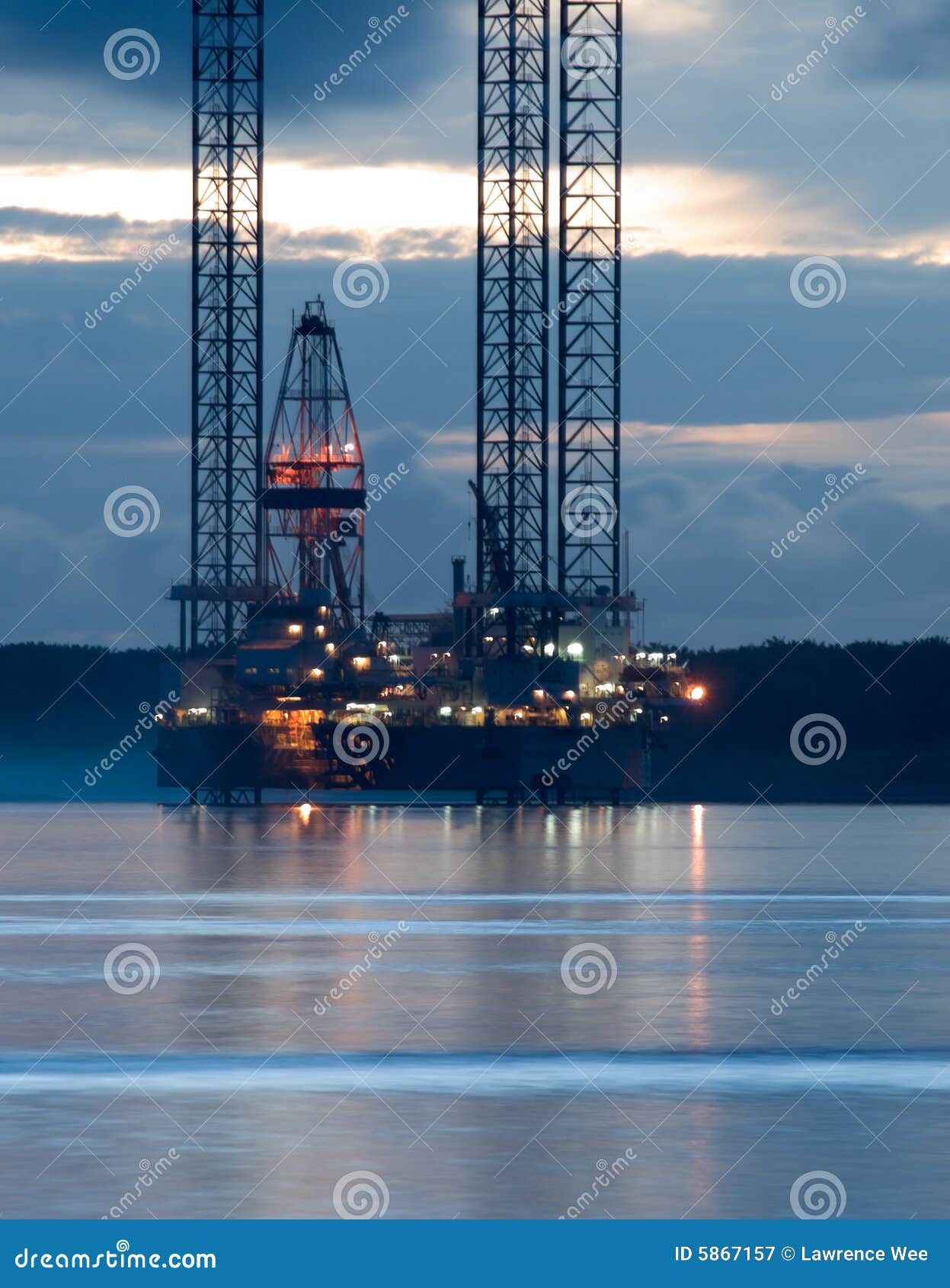 Oil Exploration Rig at Dawn Stock Image - Image of towers, demand: 5867157
