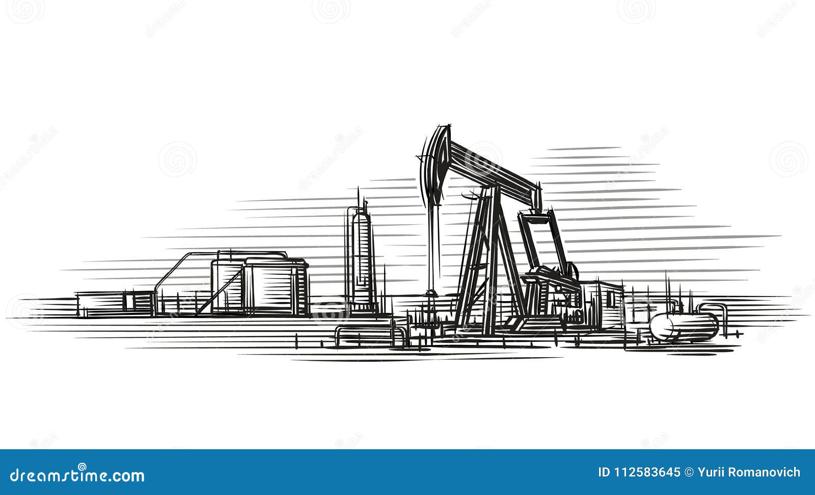 Oil Extraction Isolated Vector Illustration. Stock Vector ...