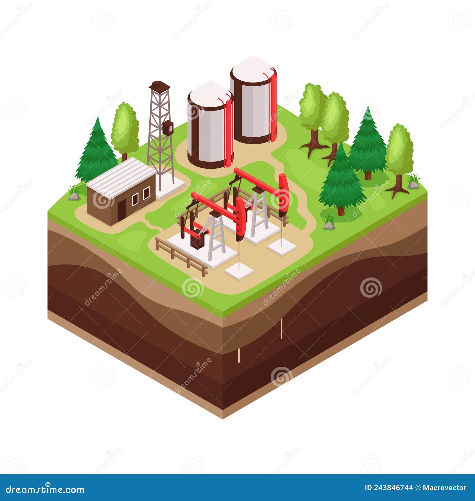 Oil Extraction Isometric Composition Stock Vector - Illustration of ...