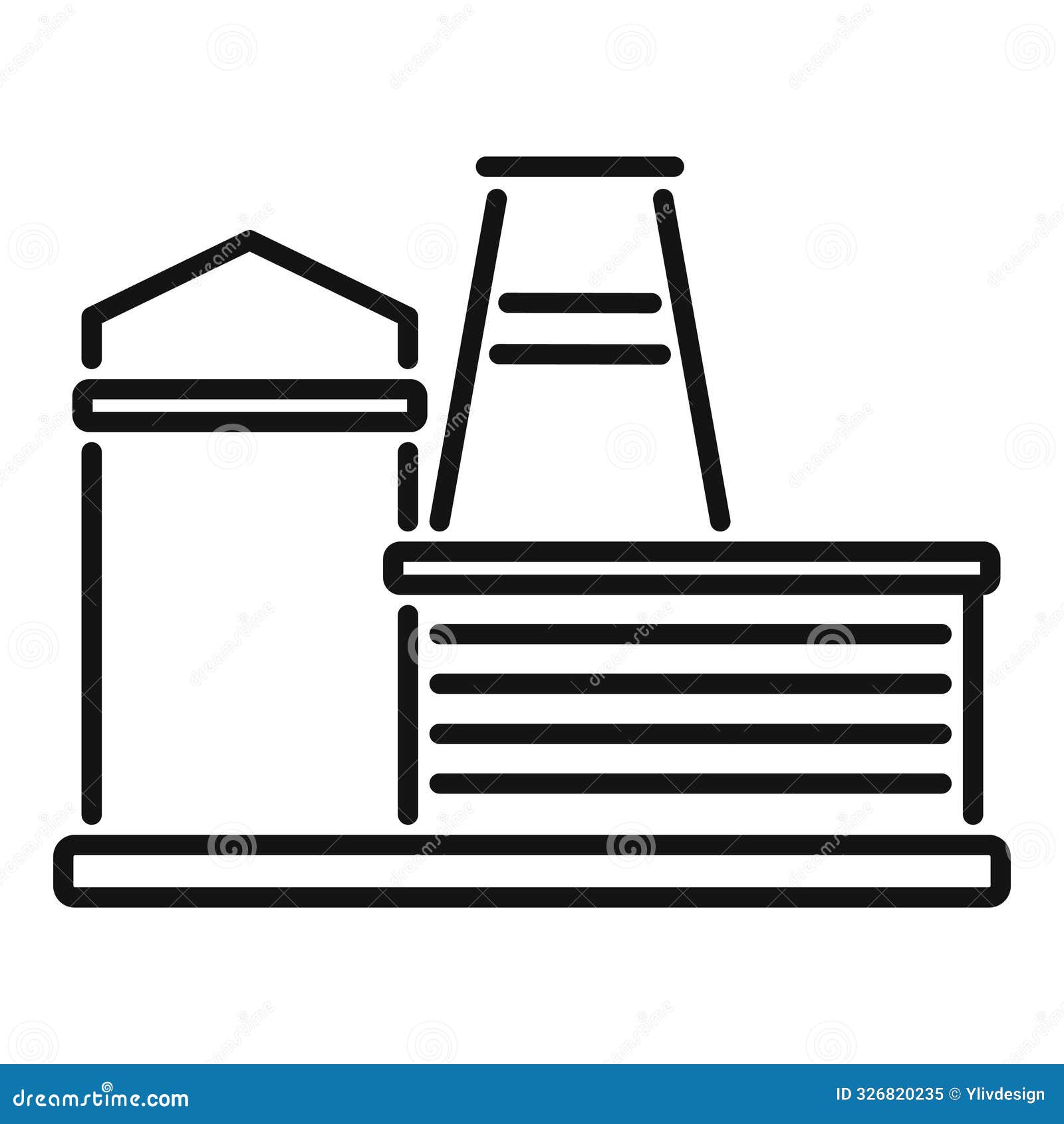 Oil Extraction Platform Standing on Water Surface Stock Illustration ...