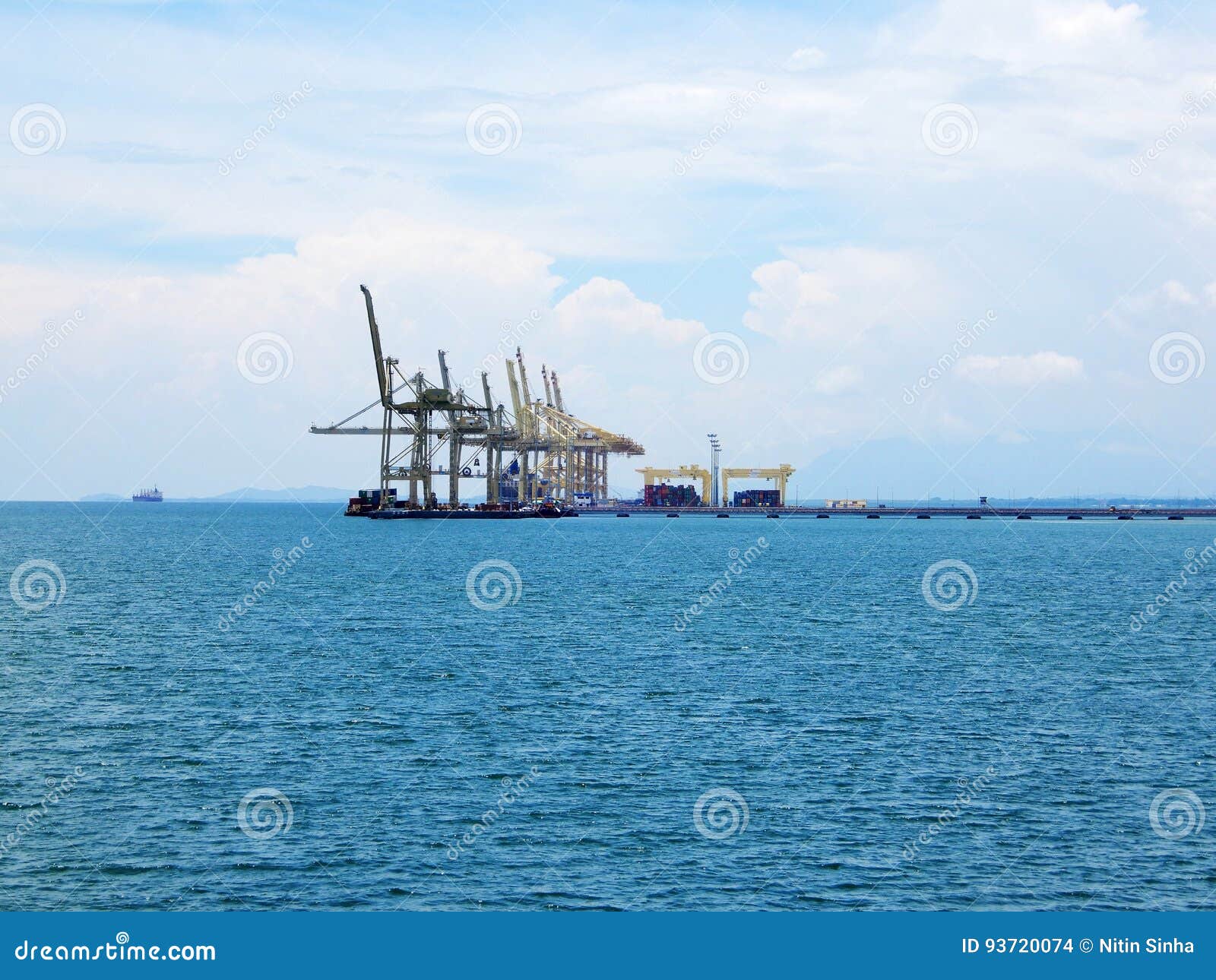 Oil extraction sea view stock photo. Image of coast, blue - 93720074