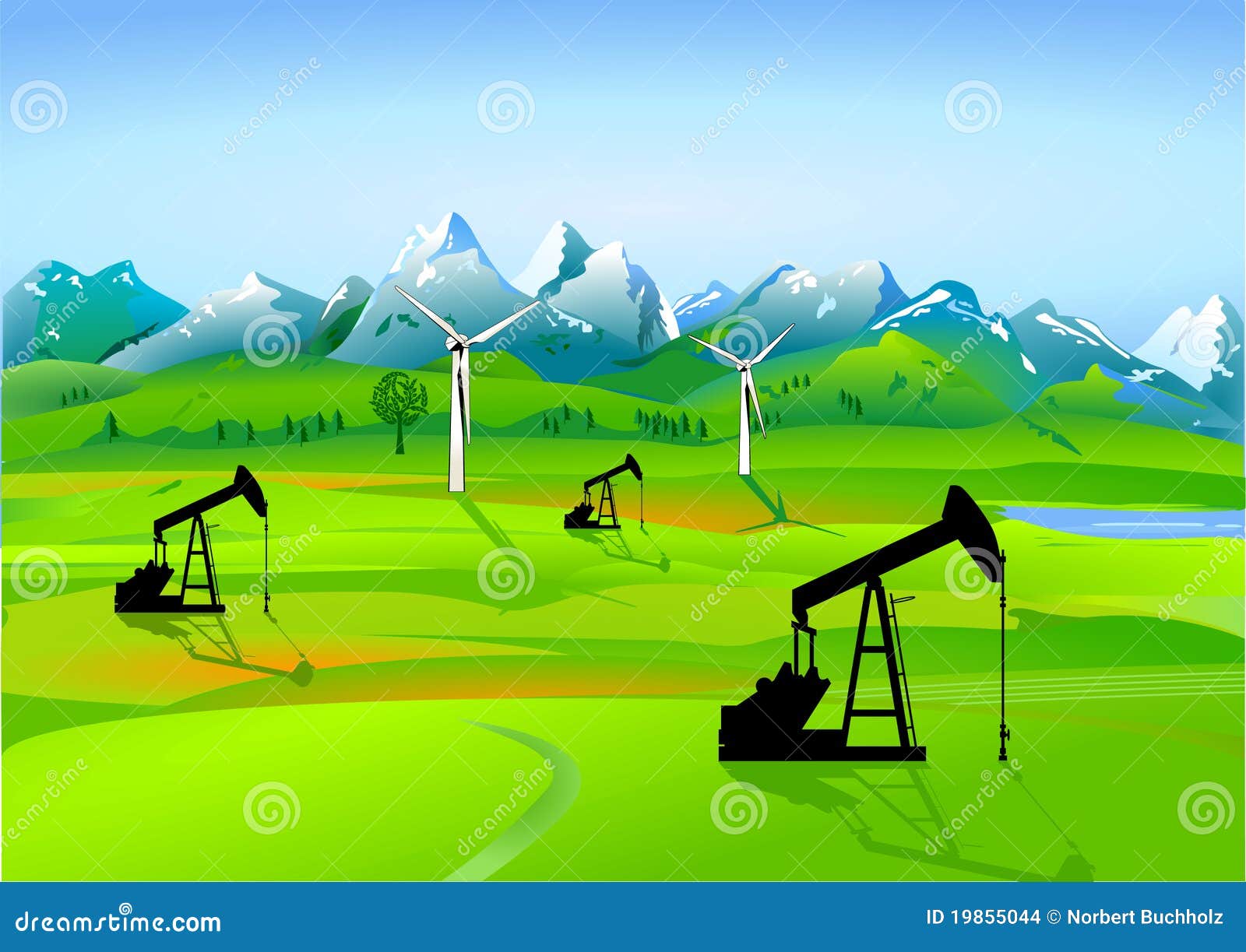 Oil Field stock vector. Illustration of environment, fuel - 19855044