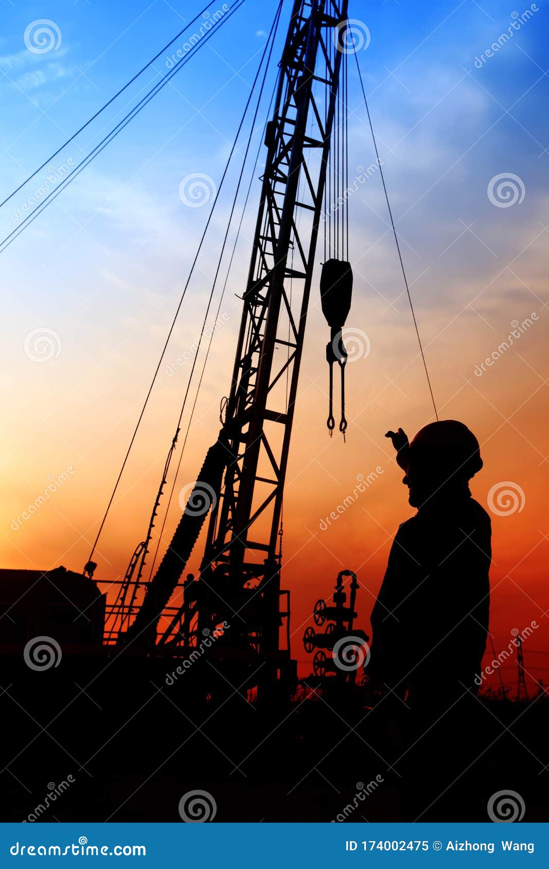 The Oil Workers are Working Stock Image - Image of working, people ...