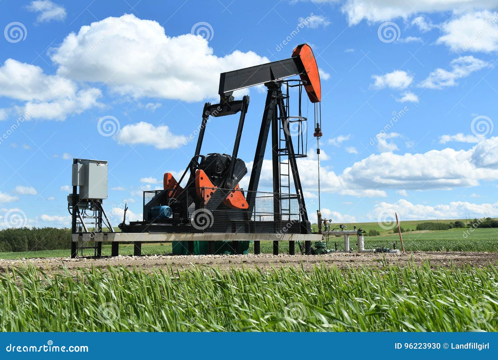 Oil Field Pump Jack stock photo. Image of single, crude - 96223930