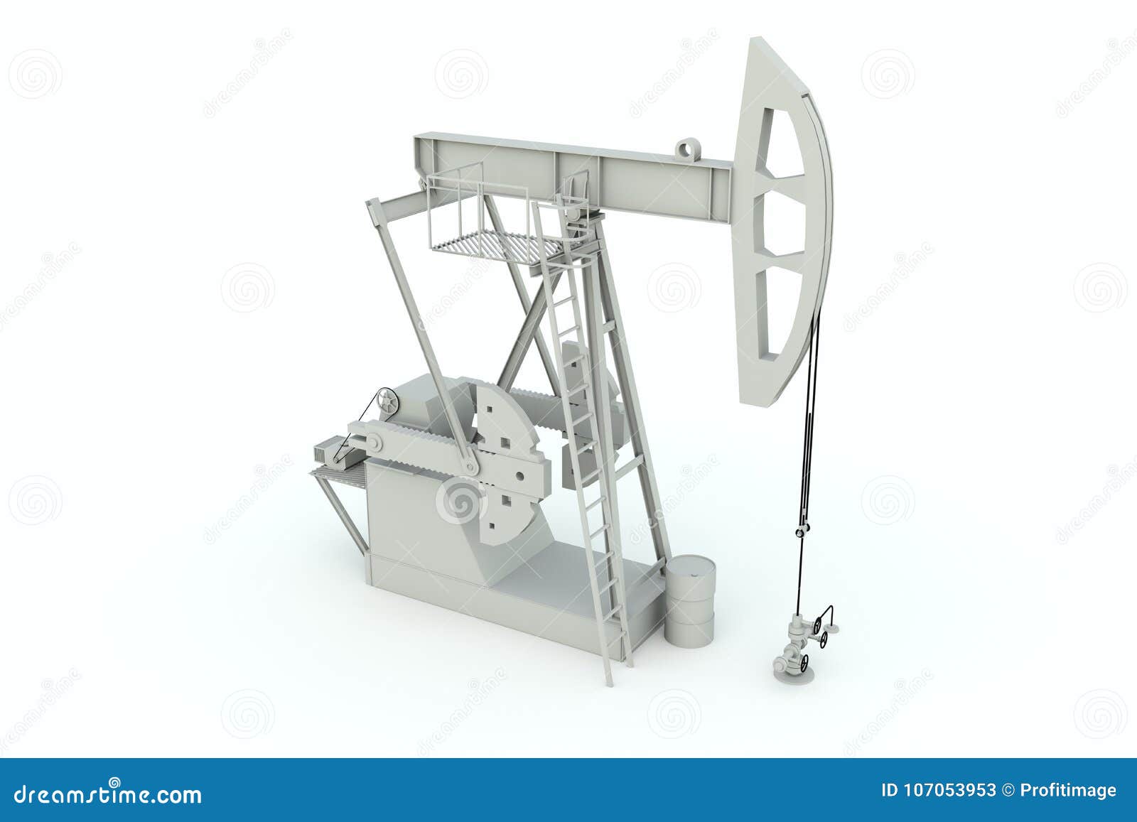 Oil Field Pumping Unit White Background Stock Illustration ...