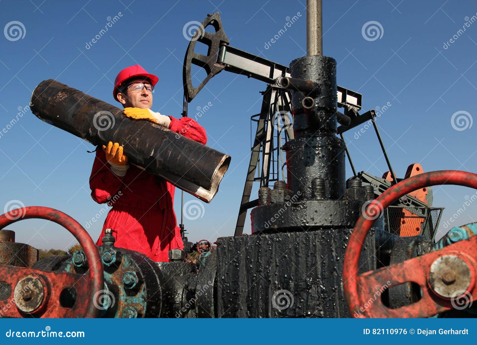Oil Field Worker stock photo. Image of industrial, high - 82110976