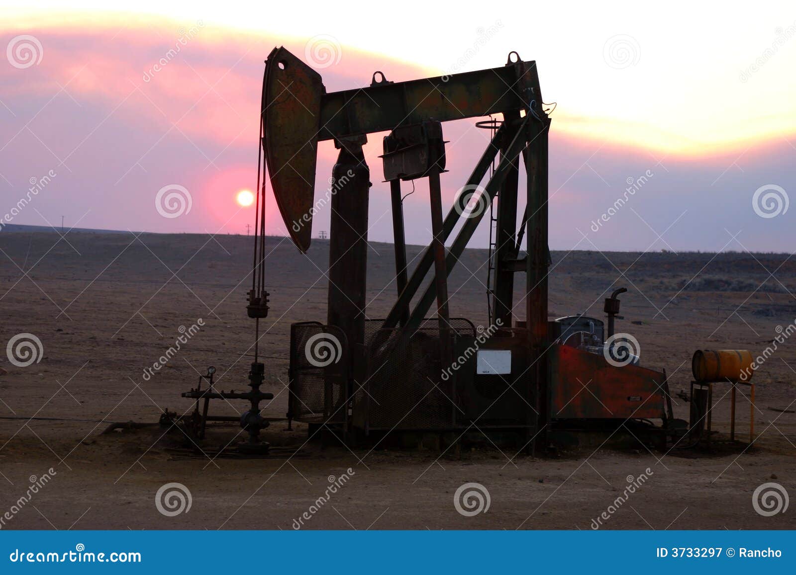 Oil fields are lonely stock image. Image of drilling, field - 3733297