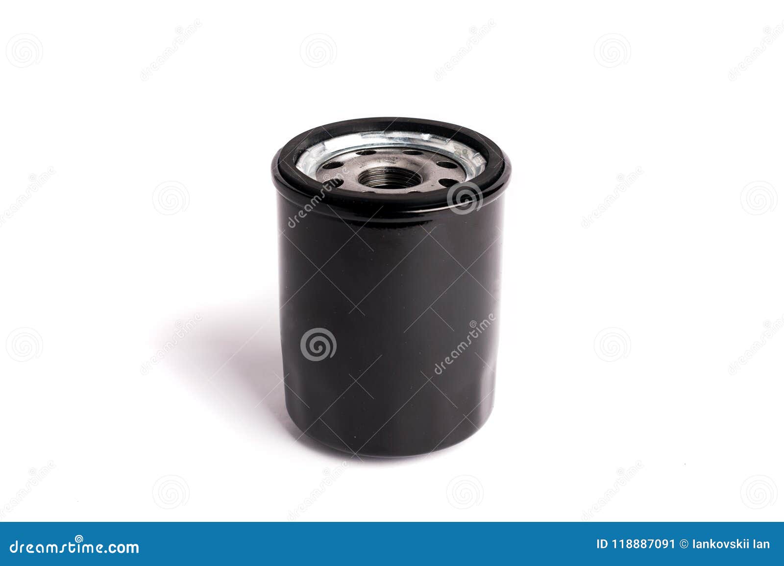 Oil Filter Black Color Cleaning Internal Combustion Engine on a White ...