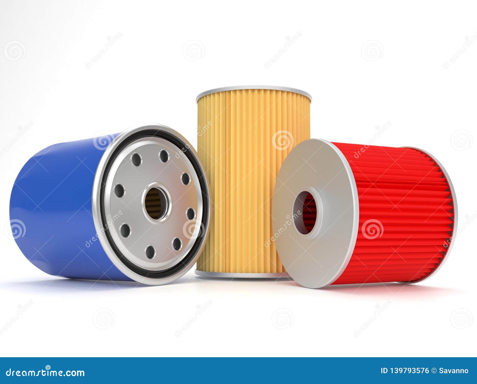 Oil Filter. 3d Rendering Illustration on White Background Stock ...