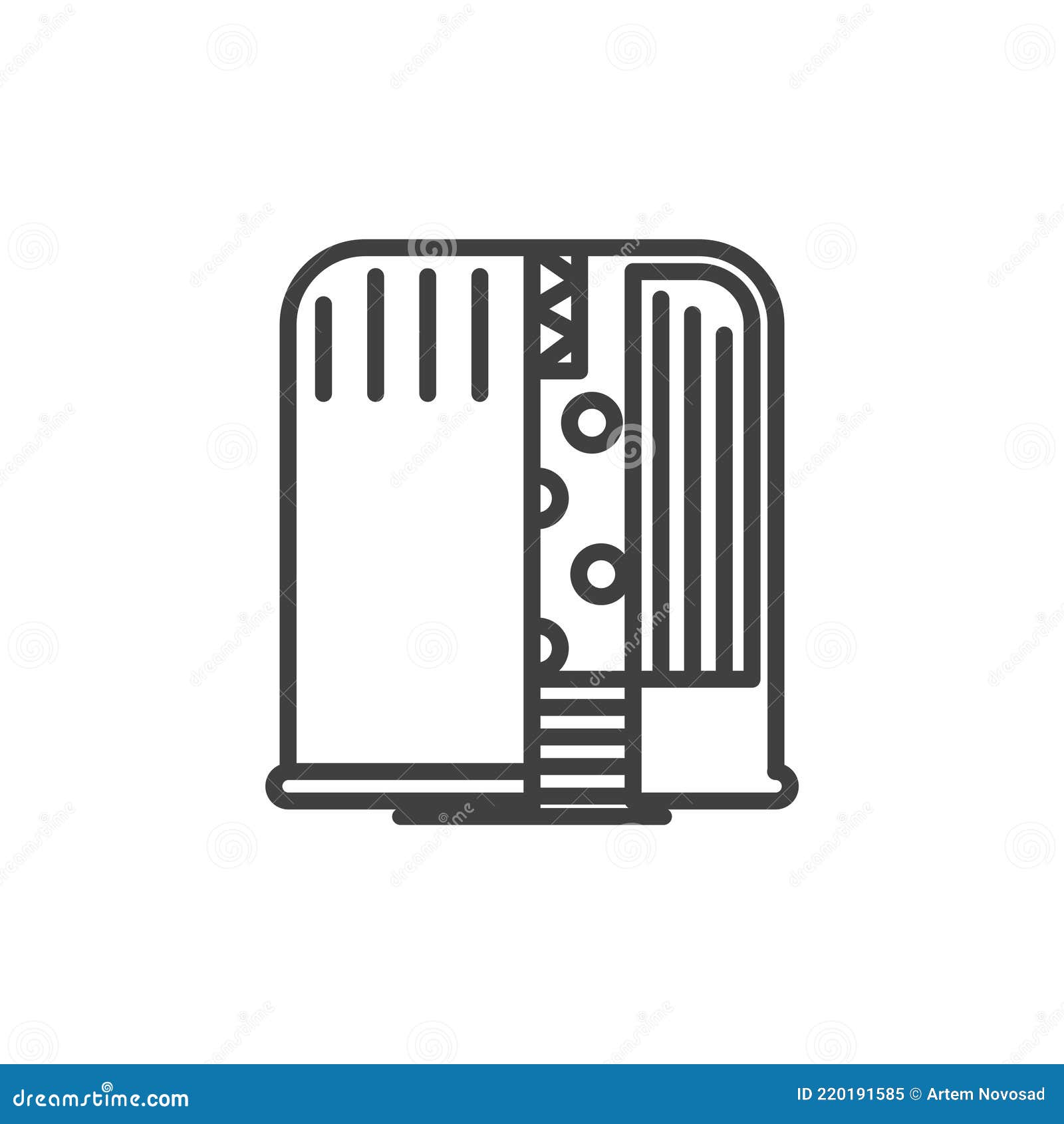 Oil Filter Icon. Quarter Cut. a Simple Line Drawing of an Oil ...