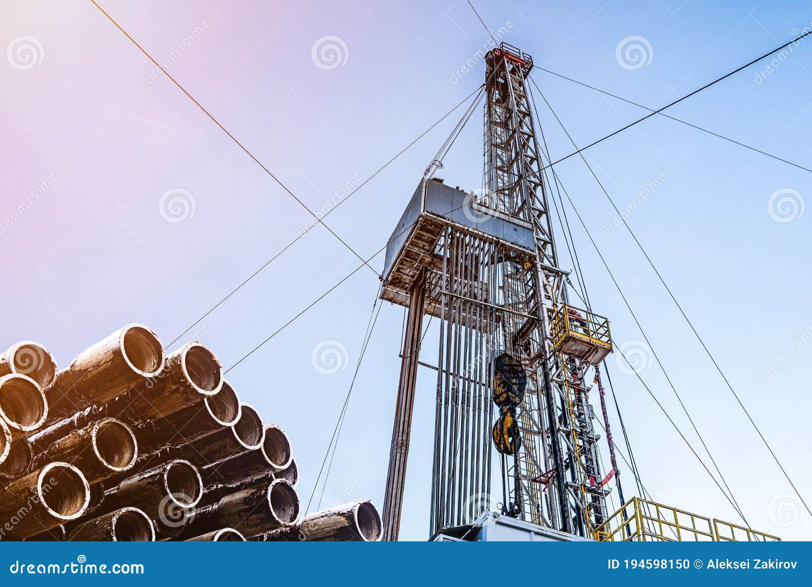 Oil and Gas Drilling Rig. Oil Drilling Rig Operation on the Oil ...