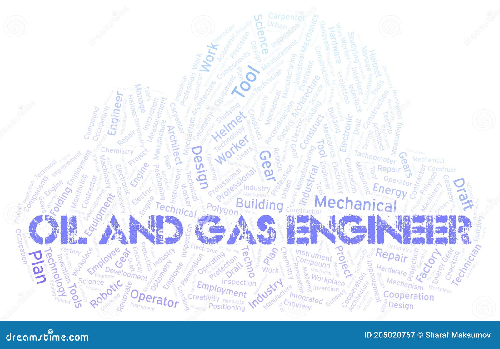 Oil and Gas Engineer Typography Word Cloud Create with the Text only ...