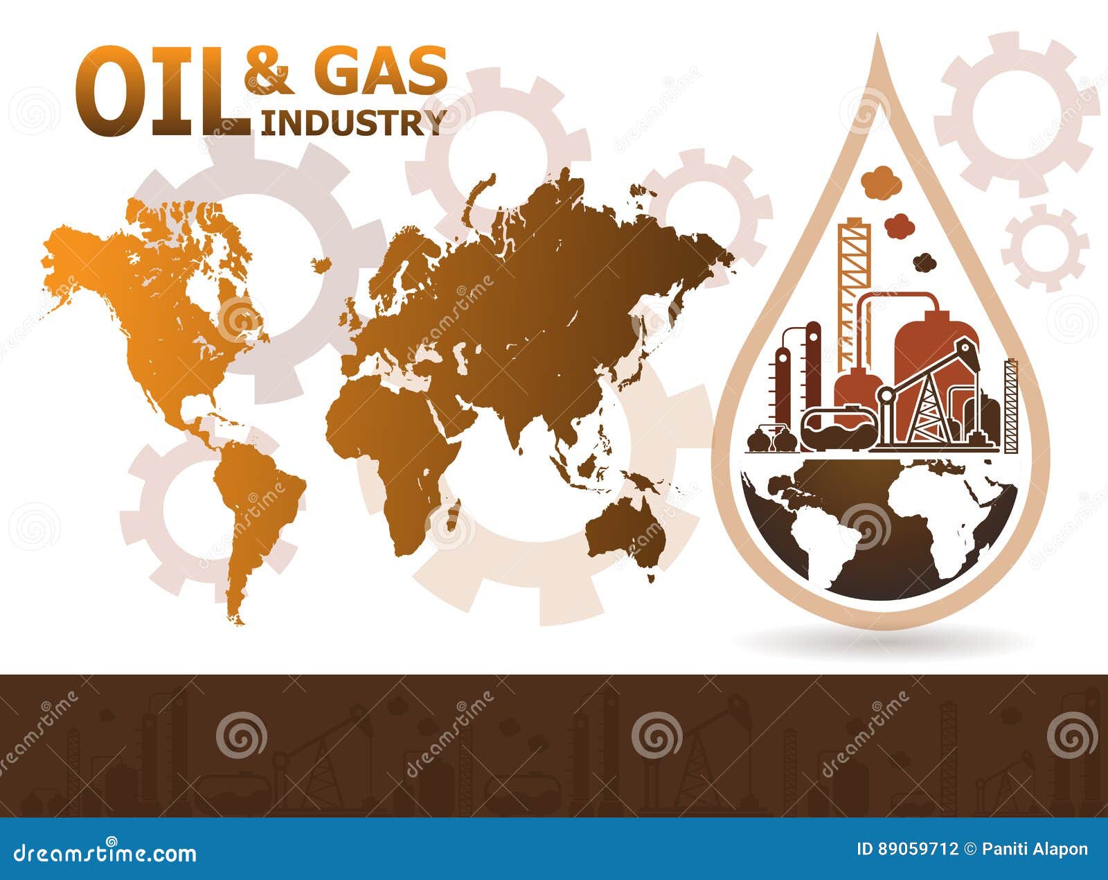 Oil Extraction And Processing Cartoon Vector | CartoonDealer.com #32988091