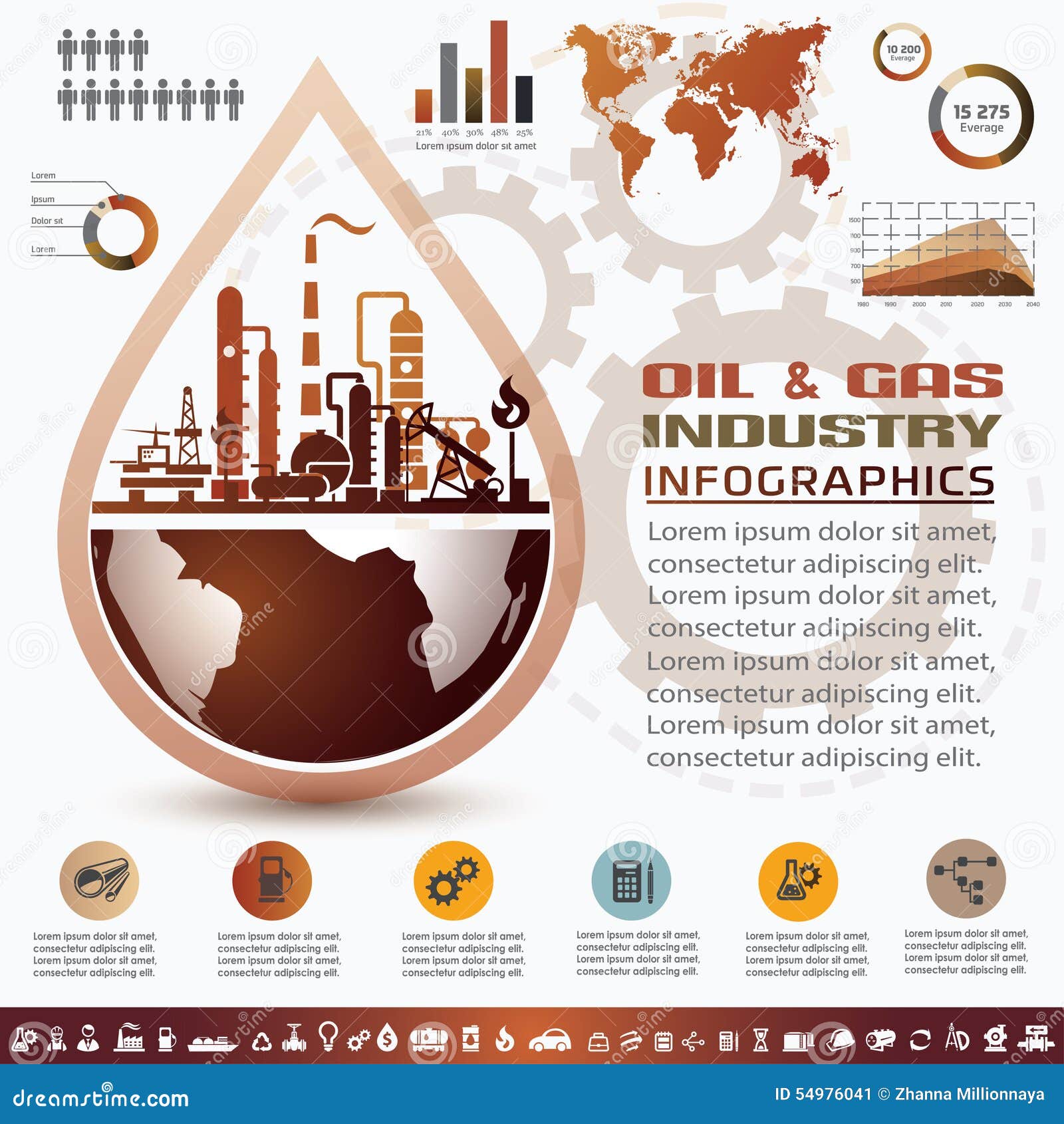Oil and Gas Industry Infographics Stock Vector - Illustration of ...