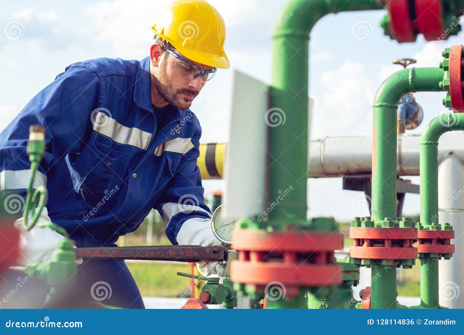 Oil and Gas Industry Working Man Stock Photo - Image of people ...