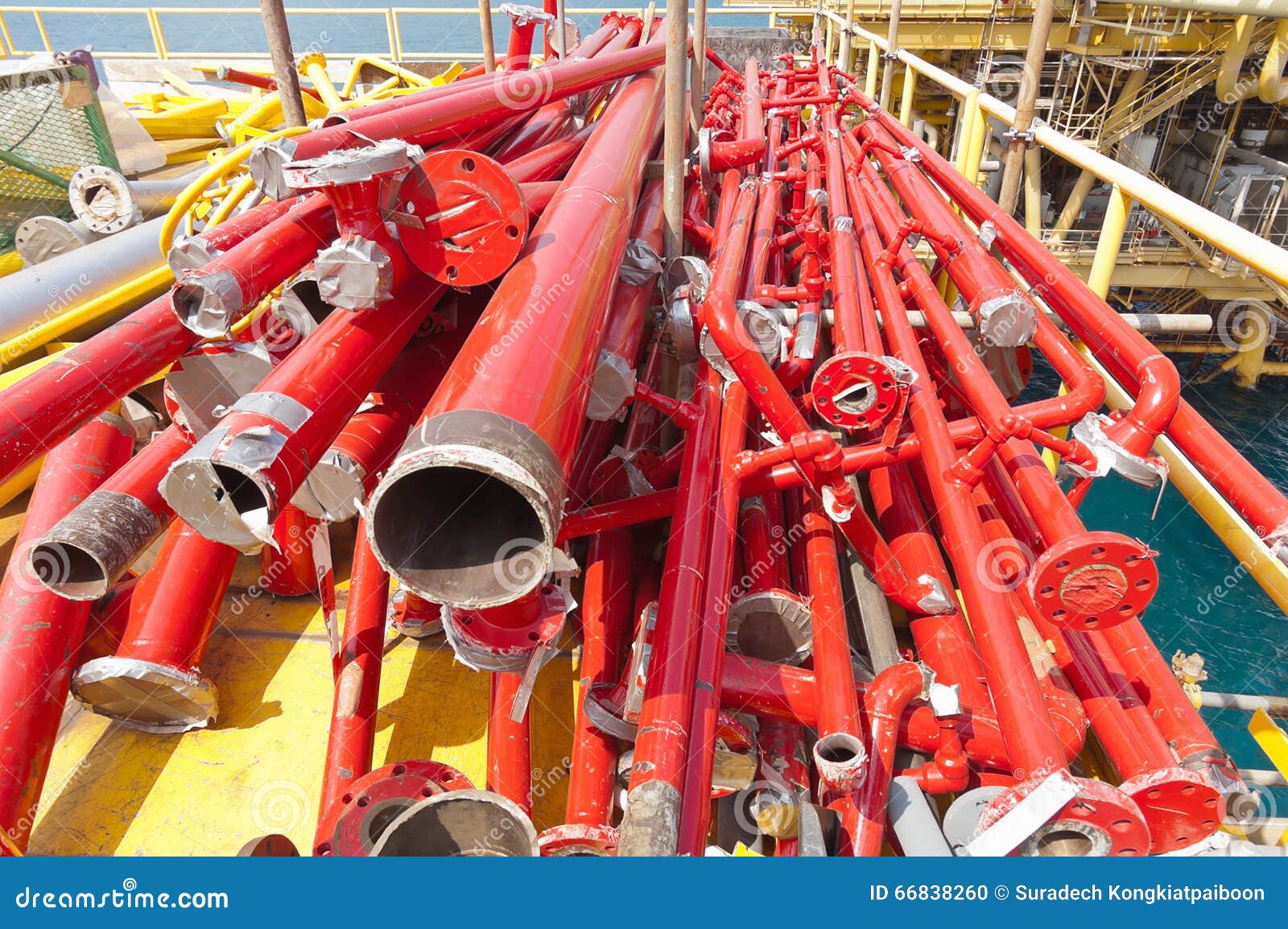 Oil and Gas Offshore Industry Pipe Work Stock Photo - Image of crude ...
