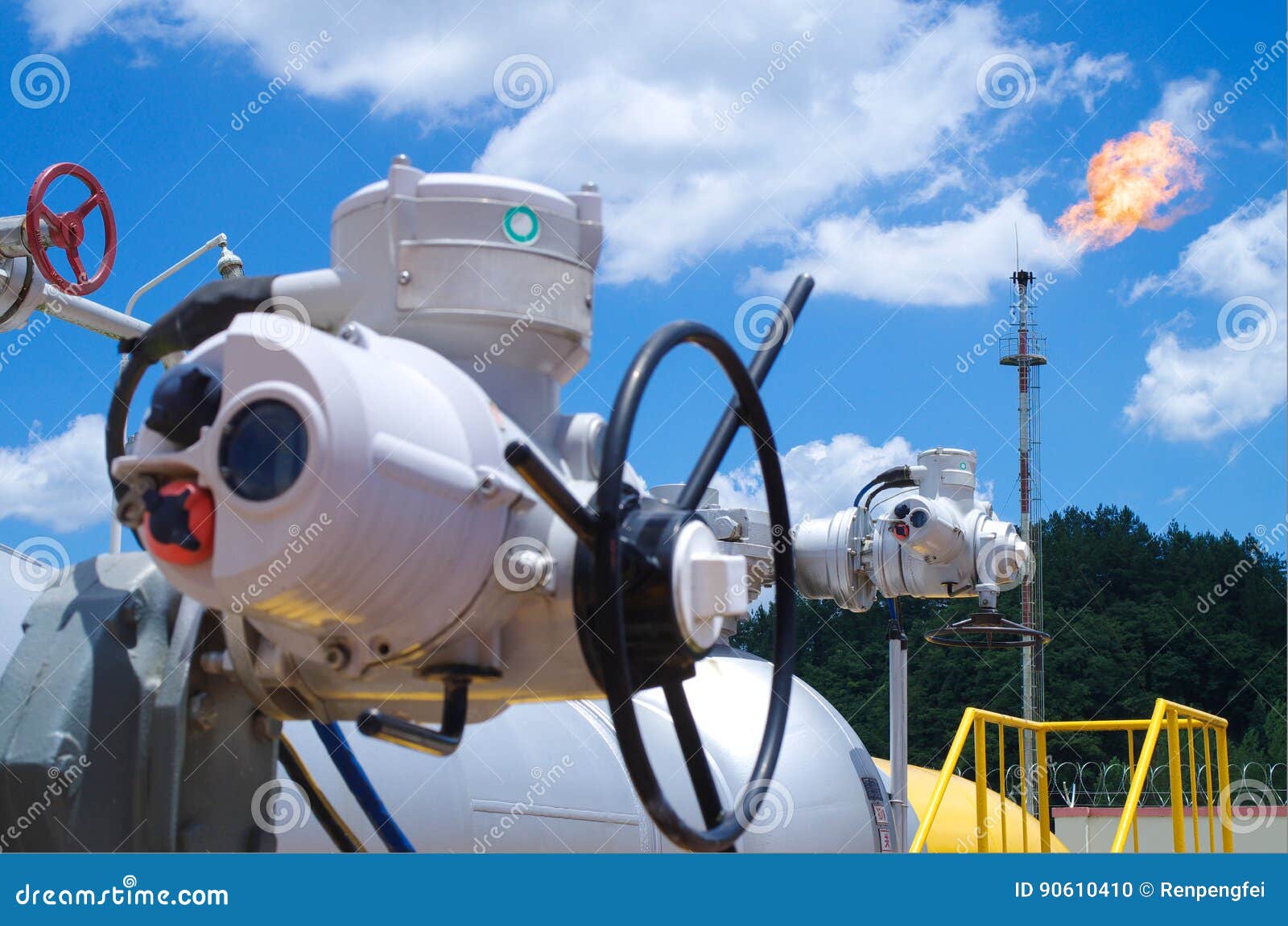 Oil/gas pipeline on fire editorial image. Image of chemical - 90610410