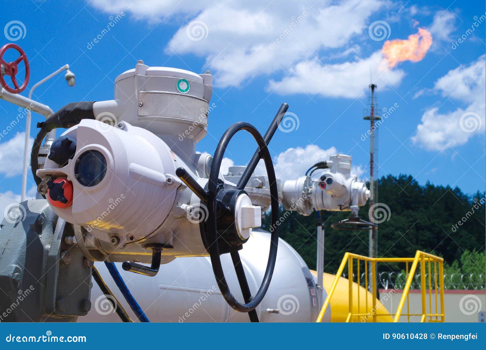 Oil/gas pipeline on fire editorial stock photo. Image of exploration ...