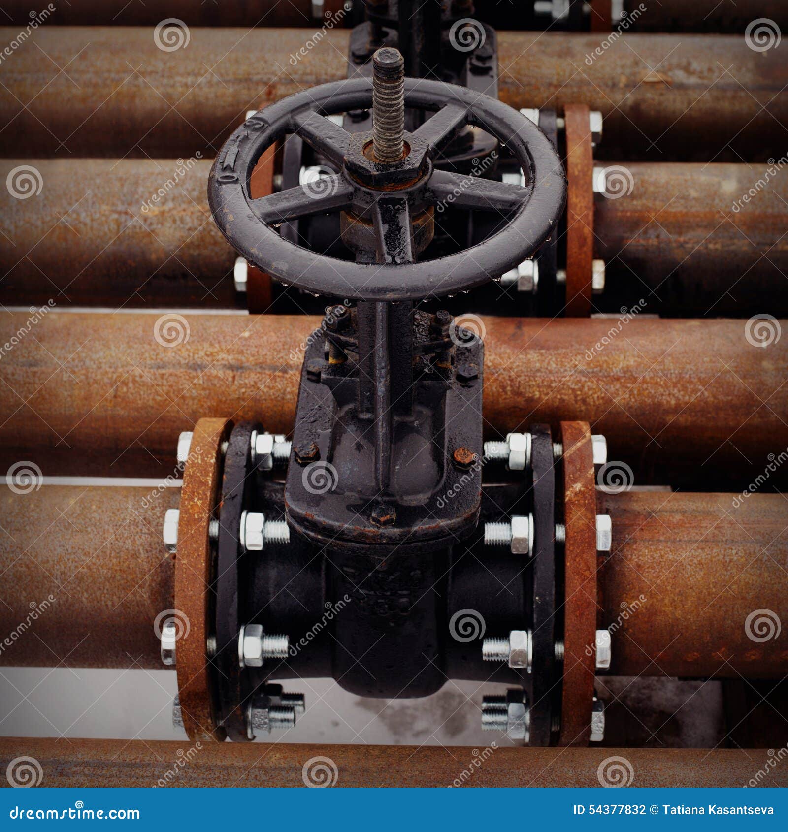 Oil Valves And Piping. Production Wellhead. A Natural Oil Well ...