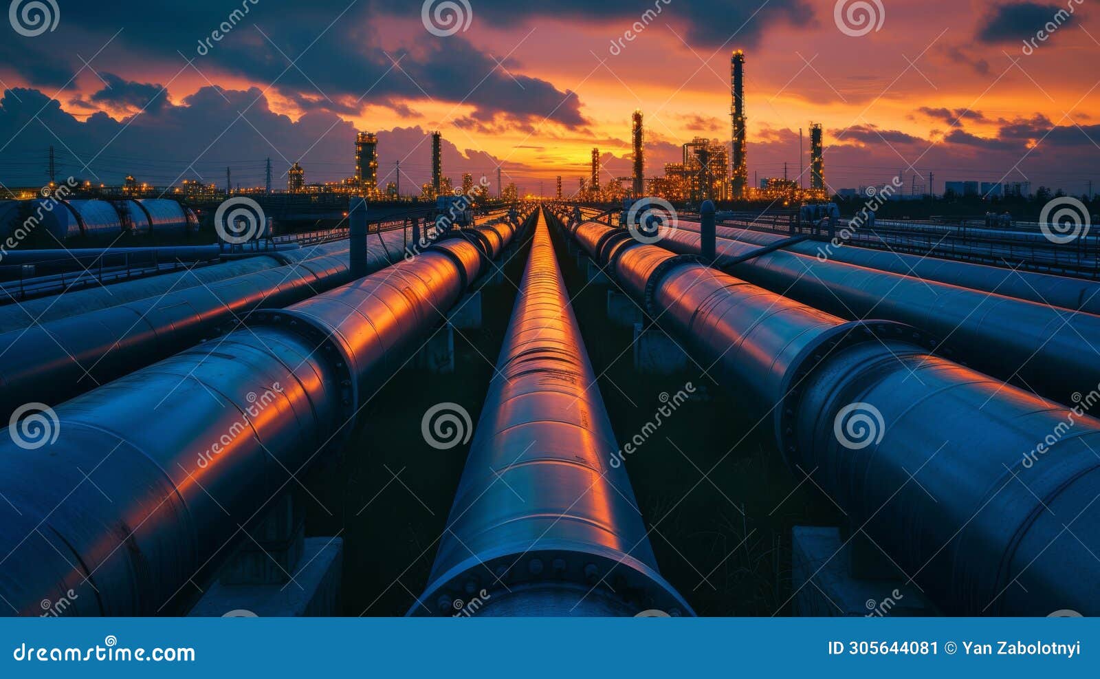 Oil And Gas Pipelines In The Process Of Refining Stock Image ...