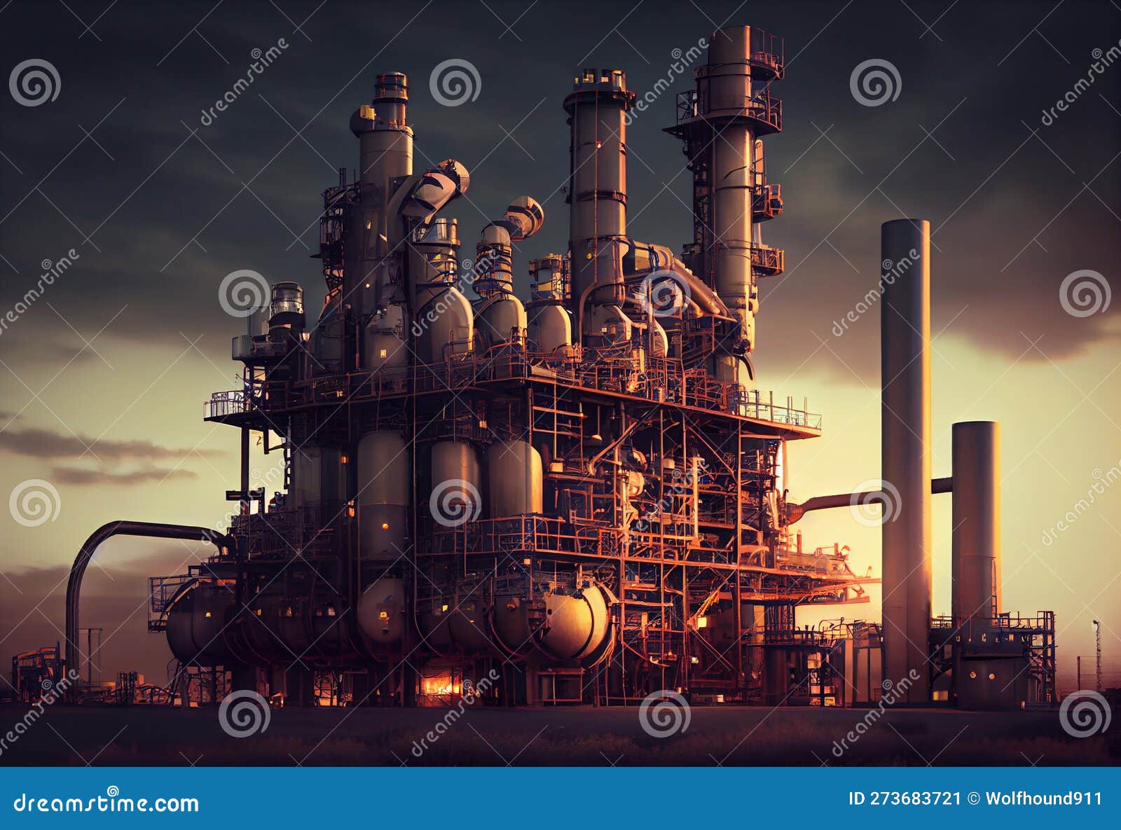 Oil Gas Plant. Generate Ai. Stock Illustration - Illustration of ...