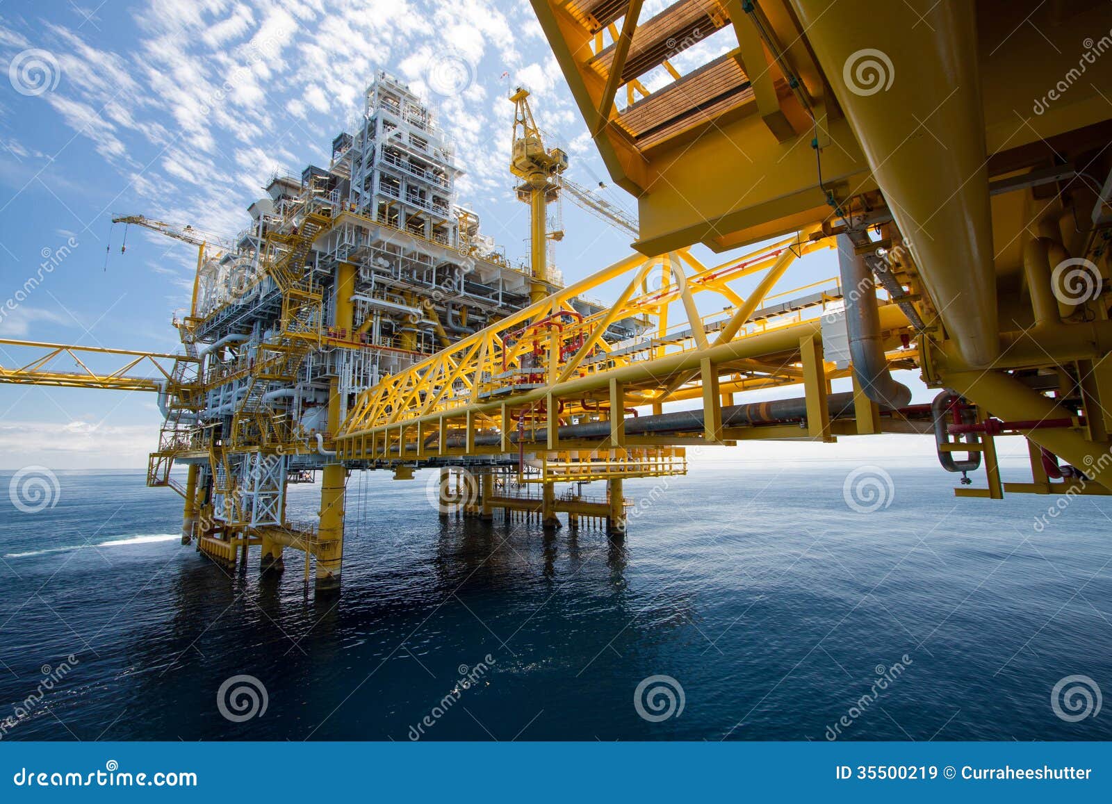 Oil and Gas Platform in Offshore Stock Image - Image of factory ...