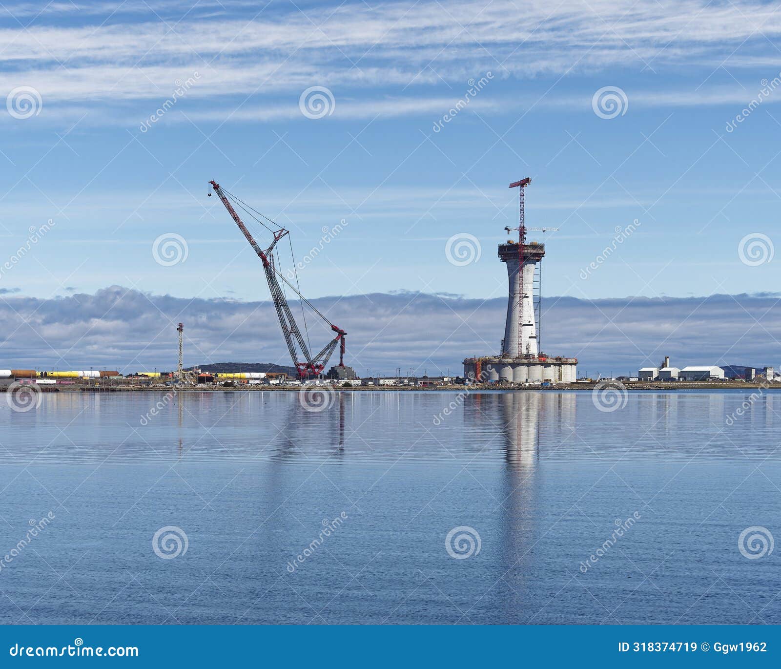 Oil and Gas Platform Under Construction Stock Image - Image of vessel ...