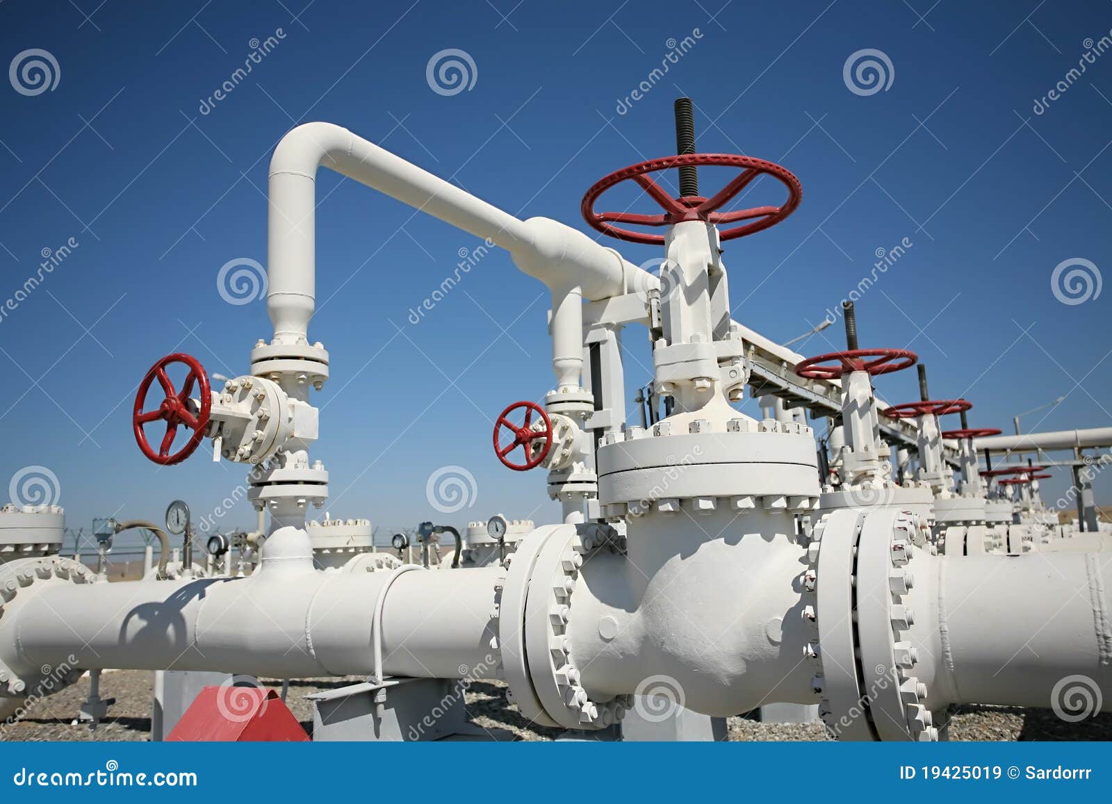 Oil and Gas Processing Plant with Pipe Line Va Stock Image - Image of ...