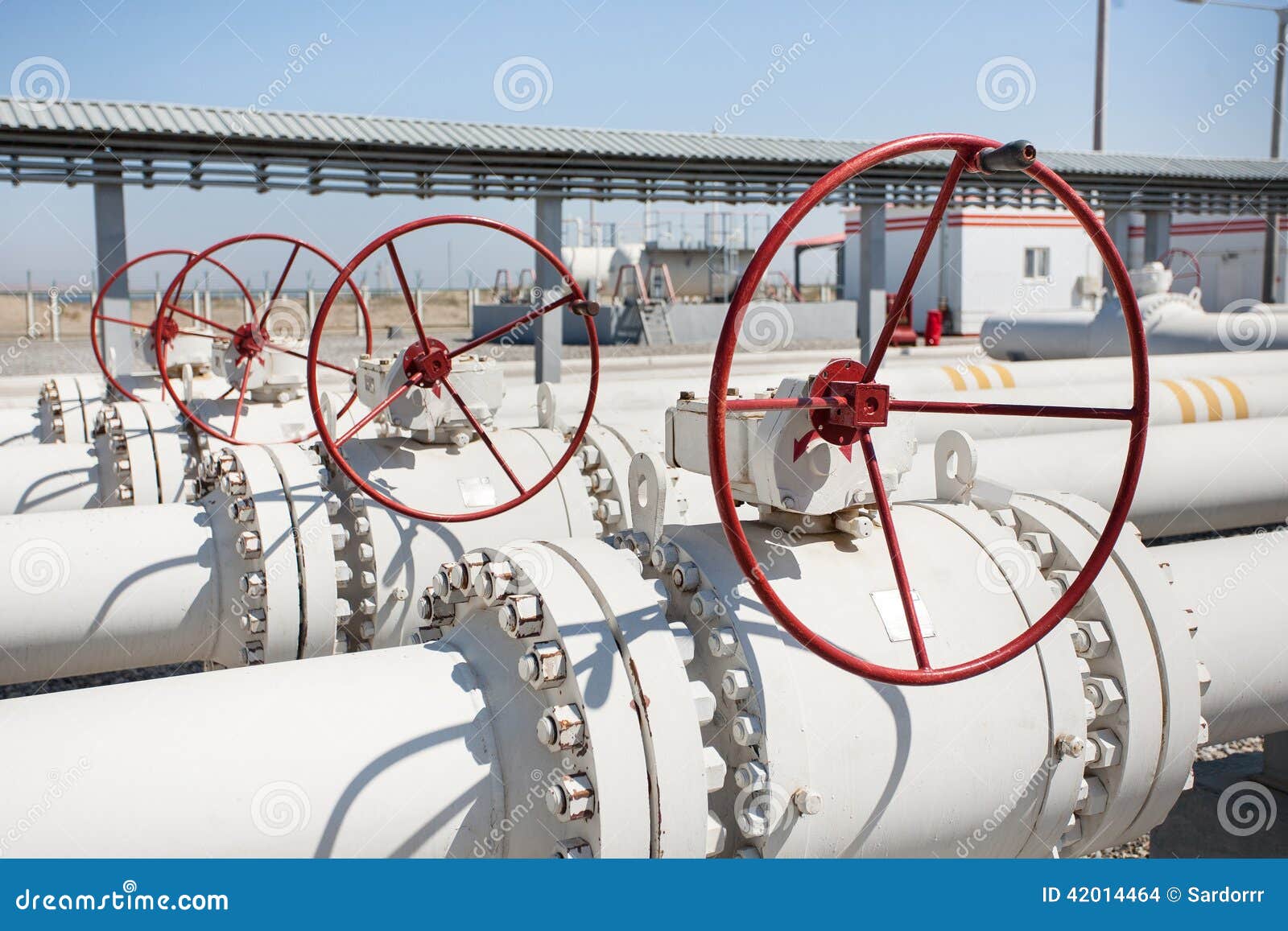 Oil Gas Processing Plant Pipe Line Valves Stock Photo - Image of ...