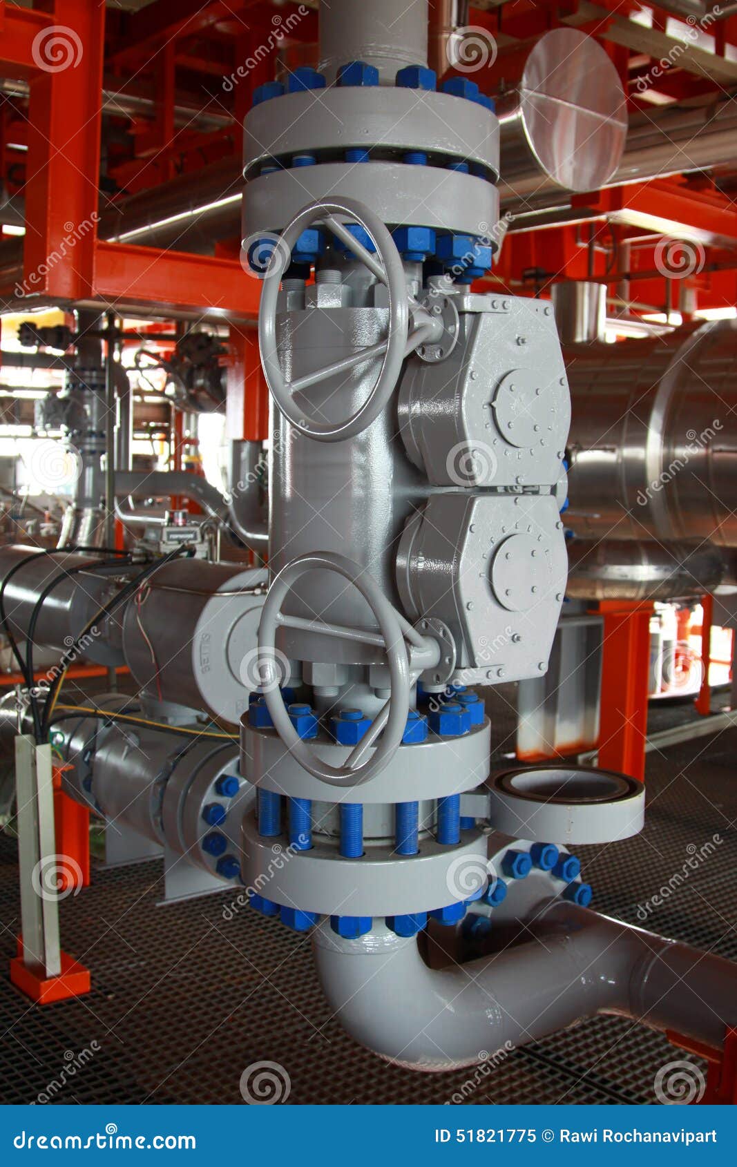 Oil and Gas Processing Plant with Valves Stock Image - Image of machine ...