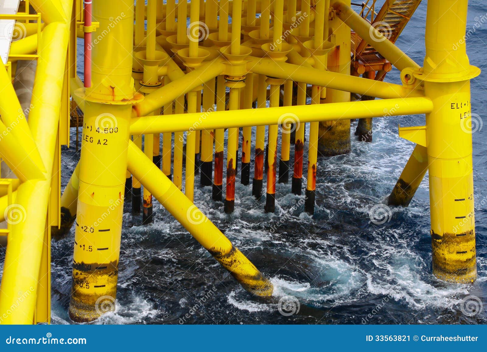 Oil and Gas Producing Slots at Offshore Platform Stock Image - Image of ...