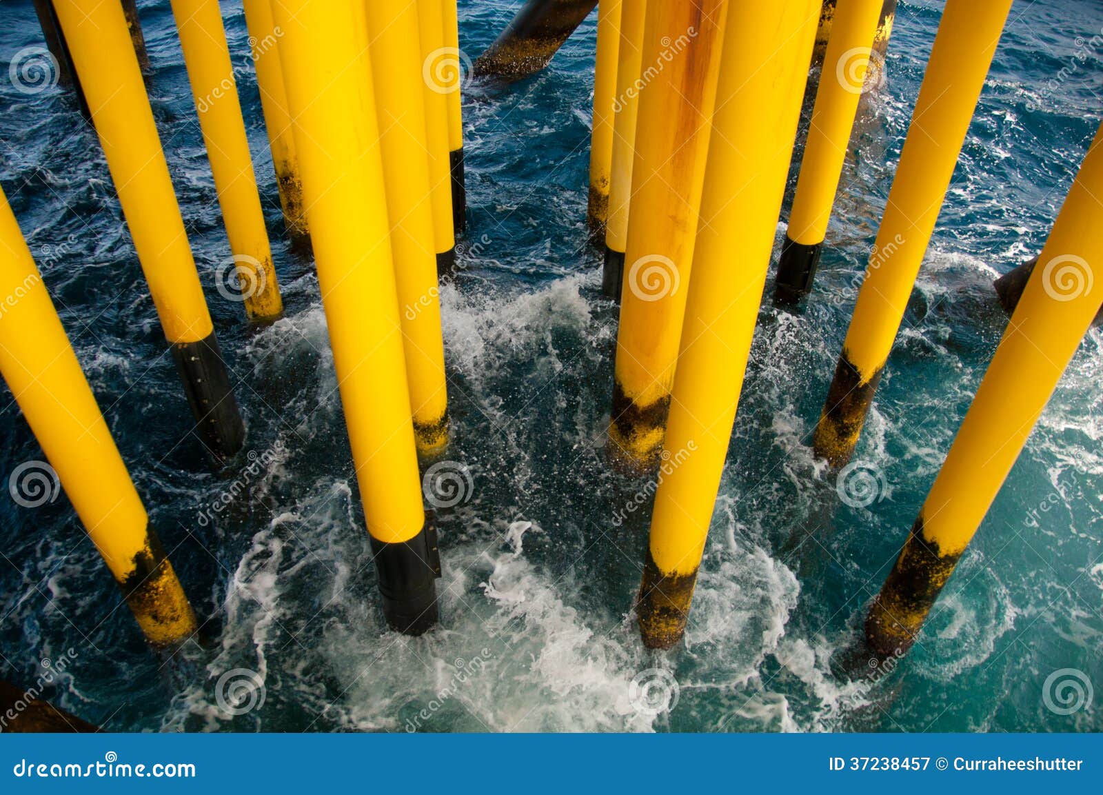 Oil and Gas Producing Slots at Offshore Platform Stock Image - Image of ...