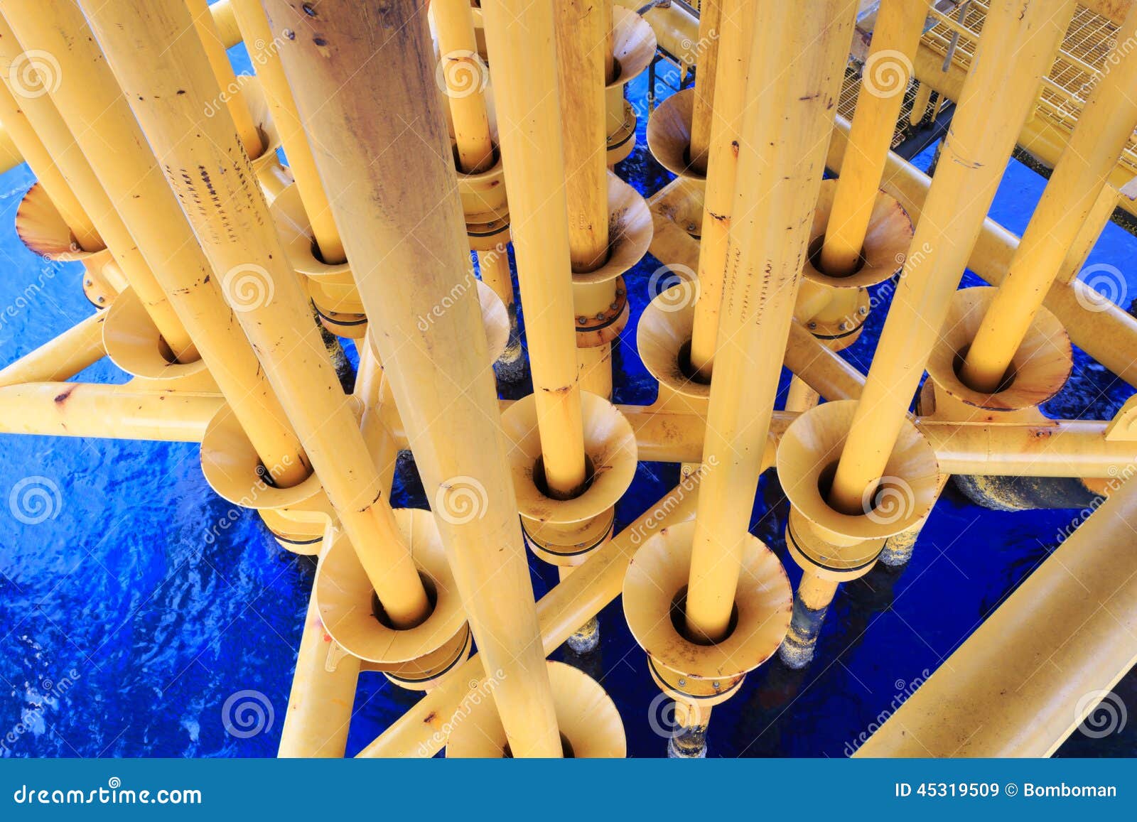 Oil and Gas Producing Slots at Offshore Platform Stock Image - Image of ...