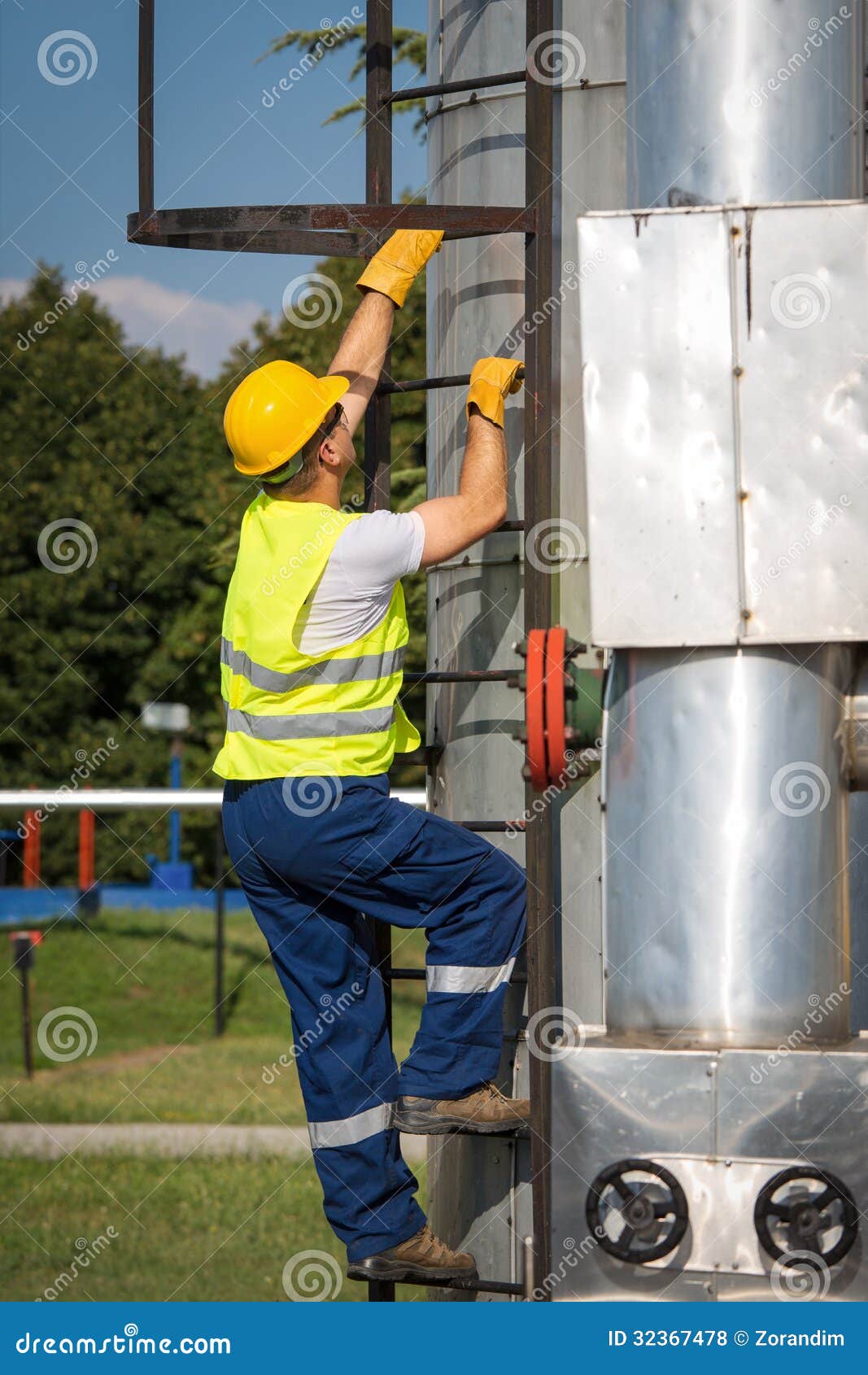 Oil and Gas Production Operator Stock Photo - Image of compressor ...
