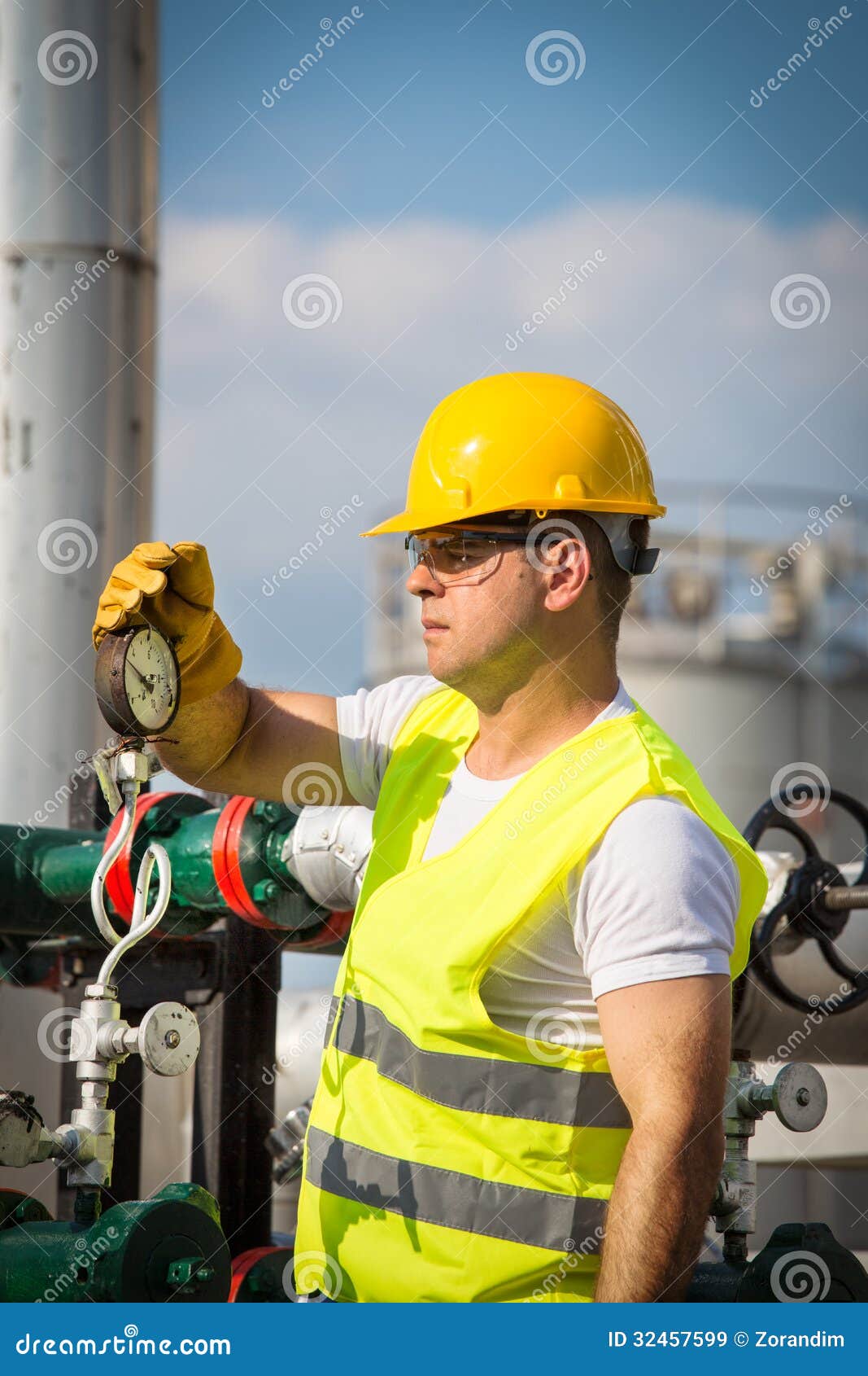 Oil and Gas Production Operator Stock Image - Image of production, male ...